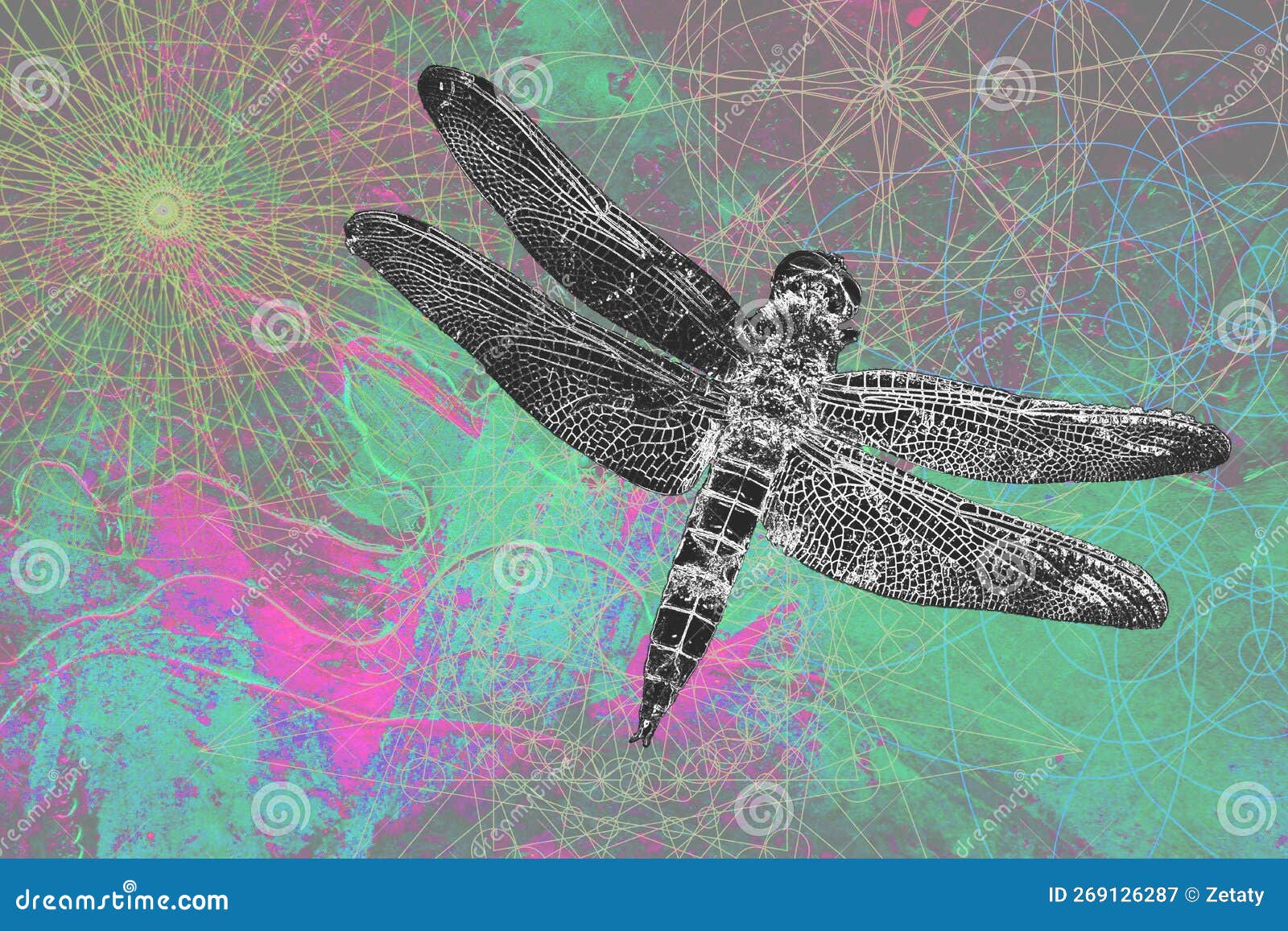 Dragonfly Abstract Modern Art Stock Image - Image of symmetry ...