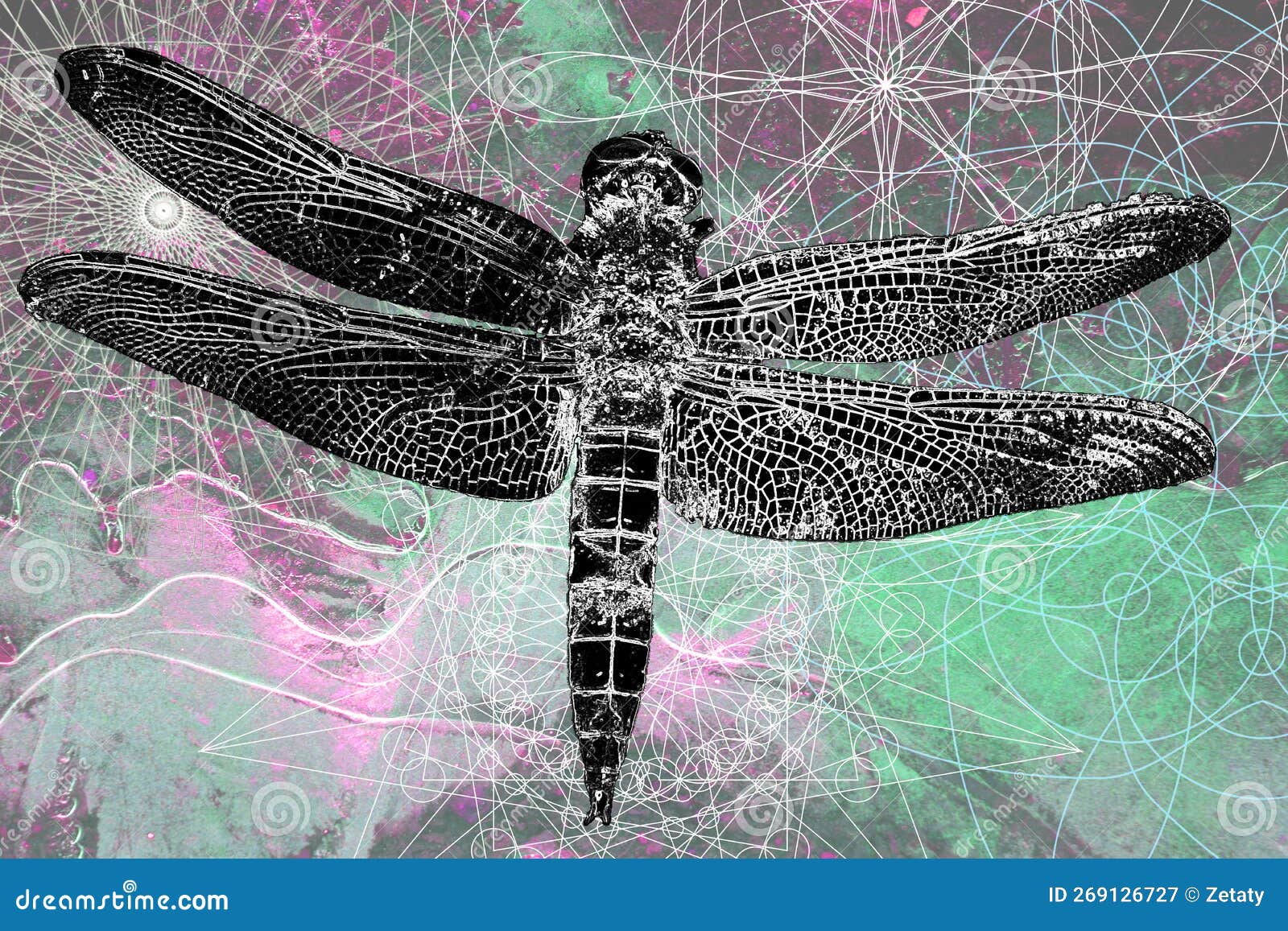 Dragonfly Abstract Modern Art Stock Image - Image of tree, vector ...