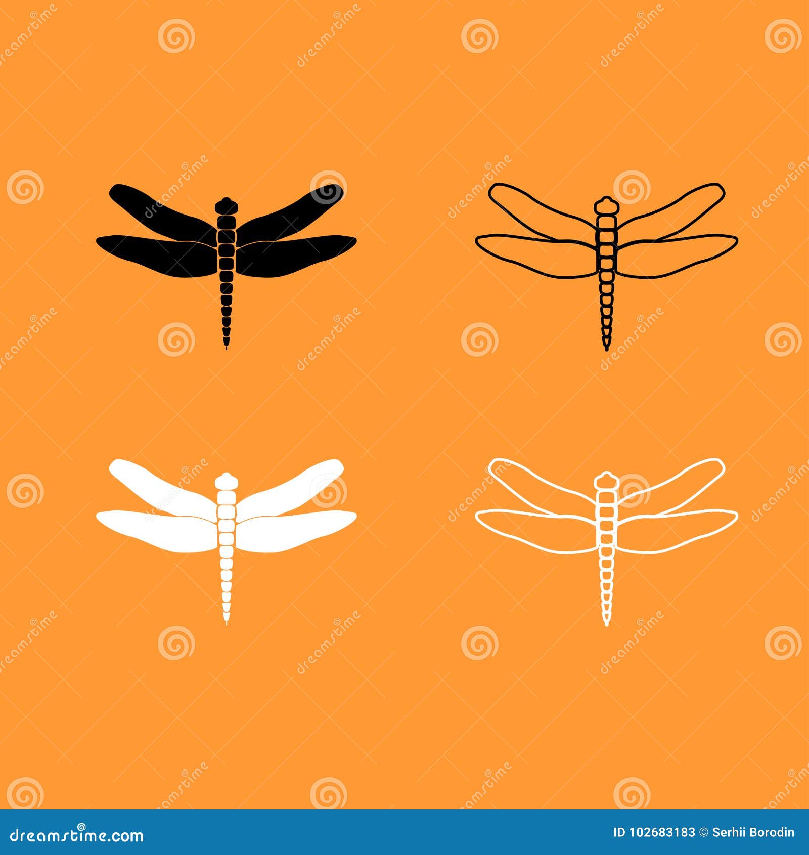 Dragonfly Black Isolated Vector Silhouette. | CartoonDealer.com #144484418