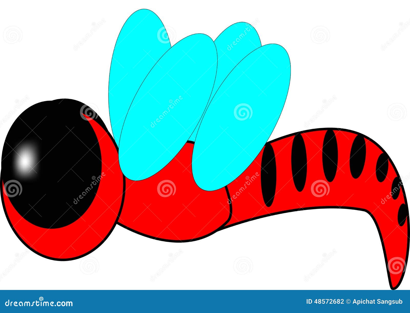 Dragonfly cartoon stock vector. Illustration of yellow - 48572682