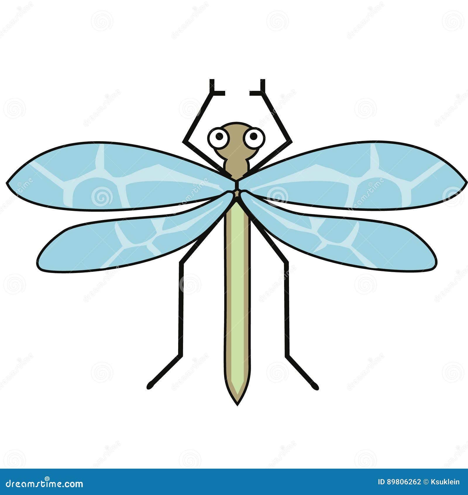 Dragonfly in Cartoon Style. Vector Illustration, Design Element Stock ...