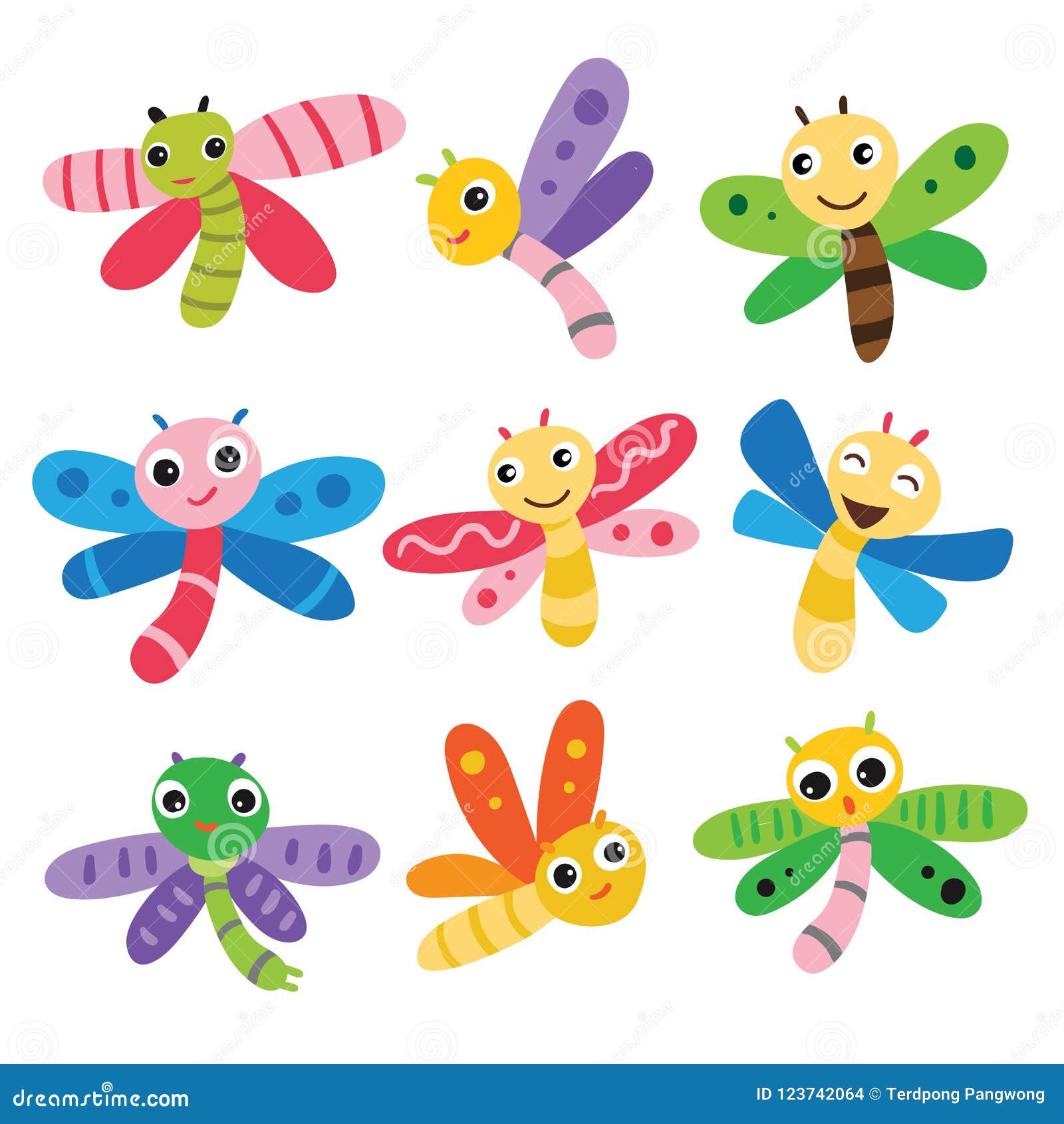 Dragonfly Character Vector Design Stock Illustration - Illustration of ...