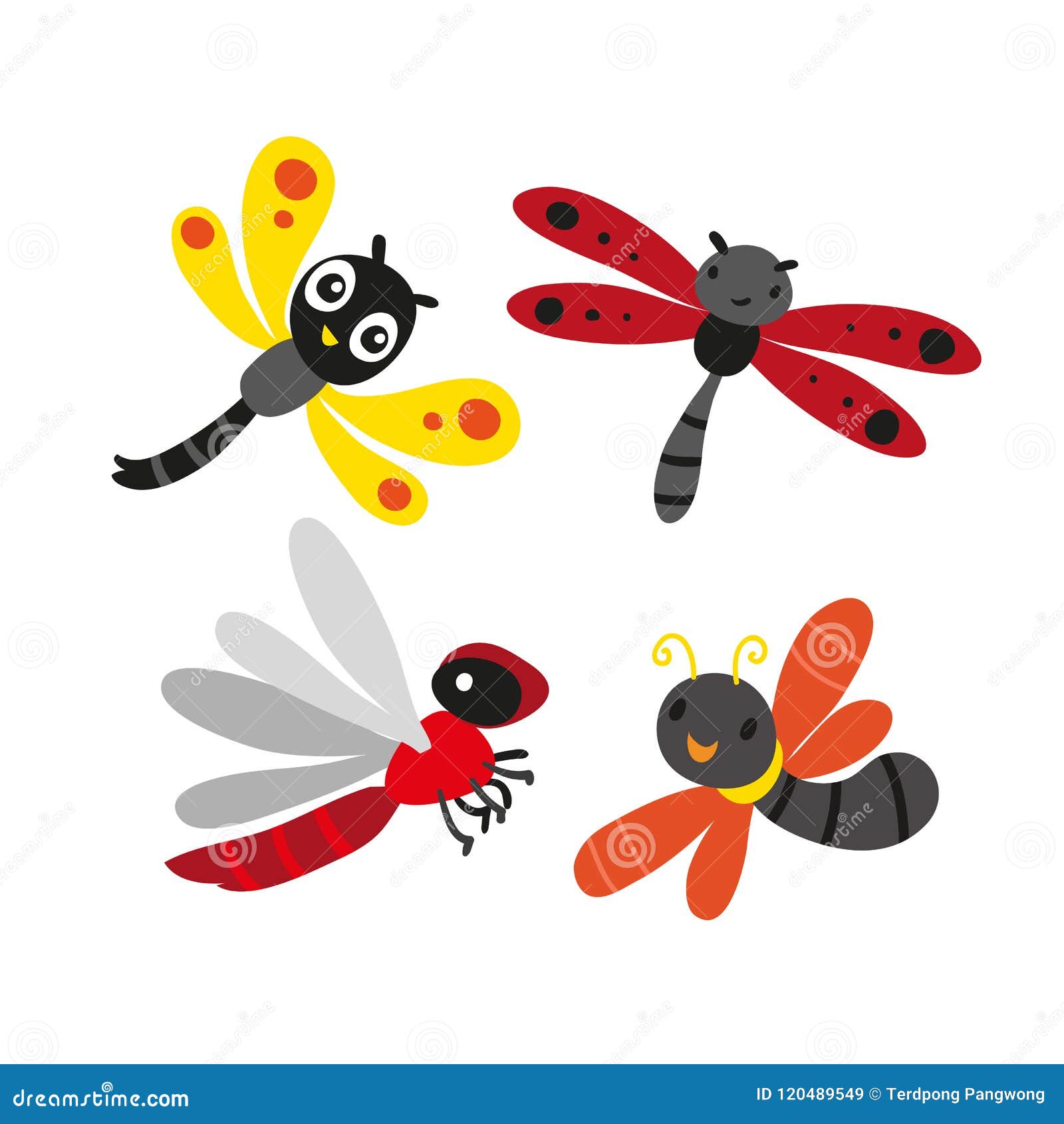 Dragonfly Character Vector Design Stock Illustration - Illustration of ...