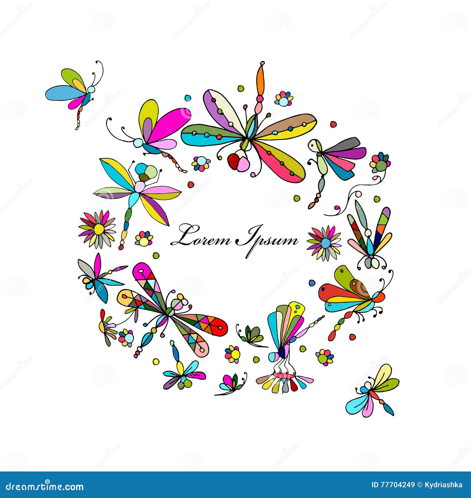 Dragonfly Collection, Sketch for Your Design Stock Vector ...