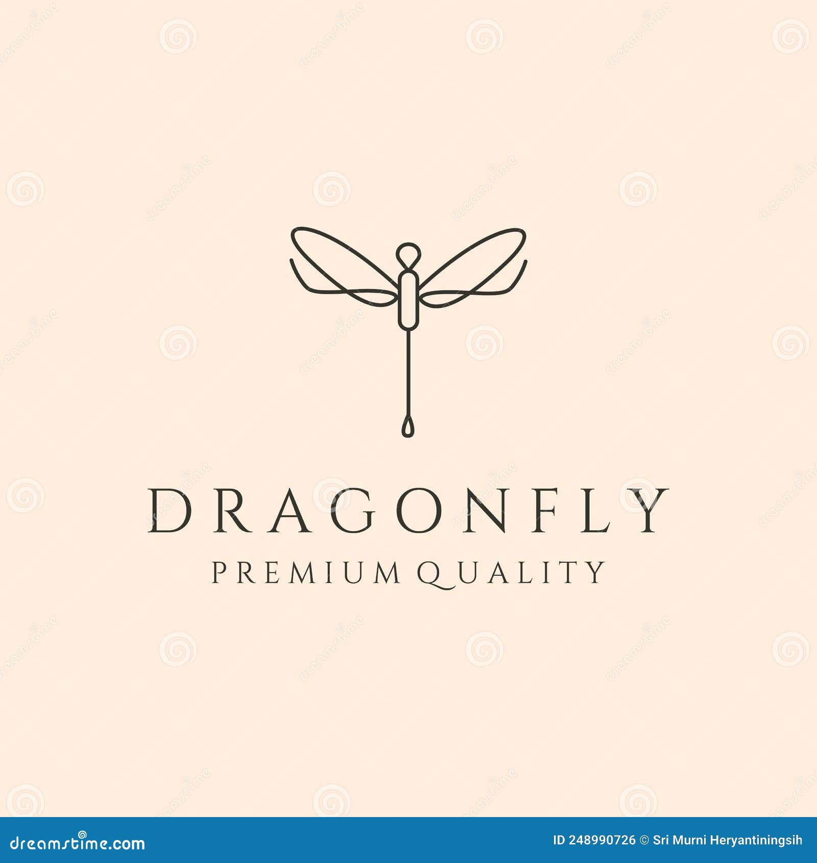 Dragonfly with Continuous Wings Line Art Logo Vector Symbol ...