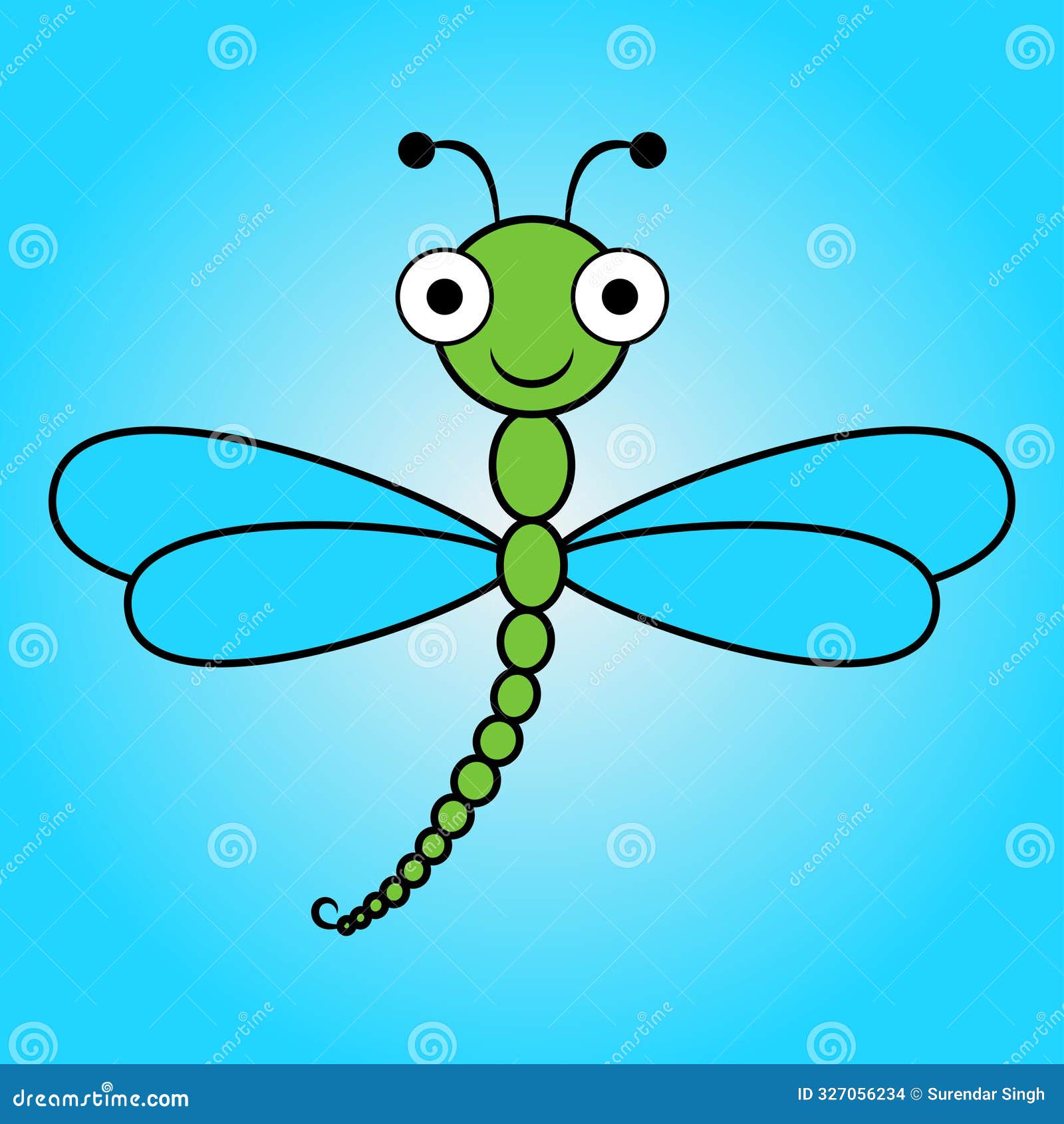 Dragonfly Flat Cartoon Vector Illustration, Isolated Flat Vector Object ...
