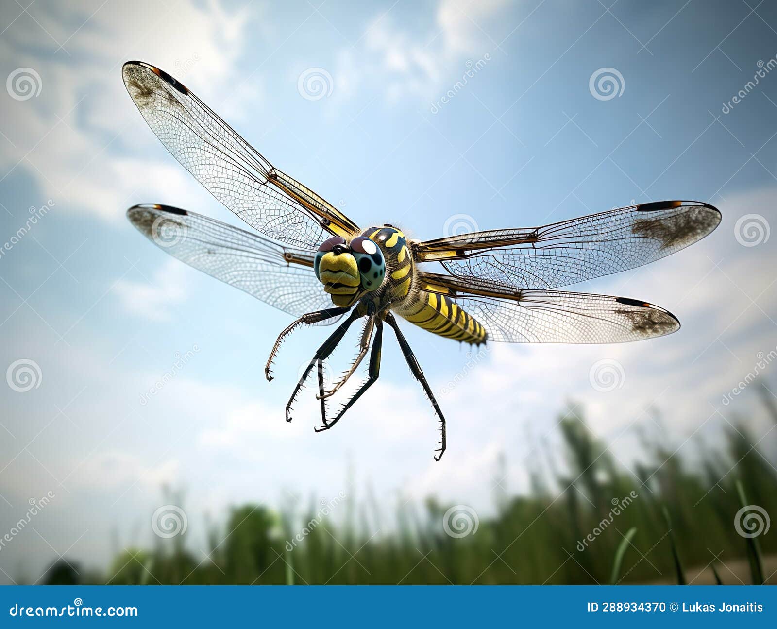 Dragonfly in Flight. Generative AI Stock Photo - Image of midair ...