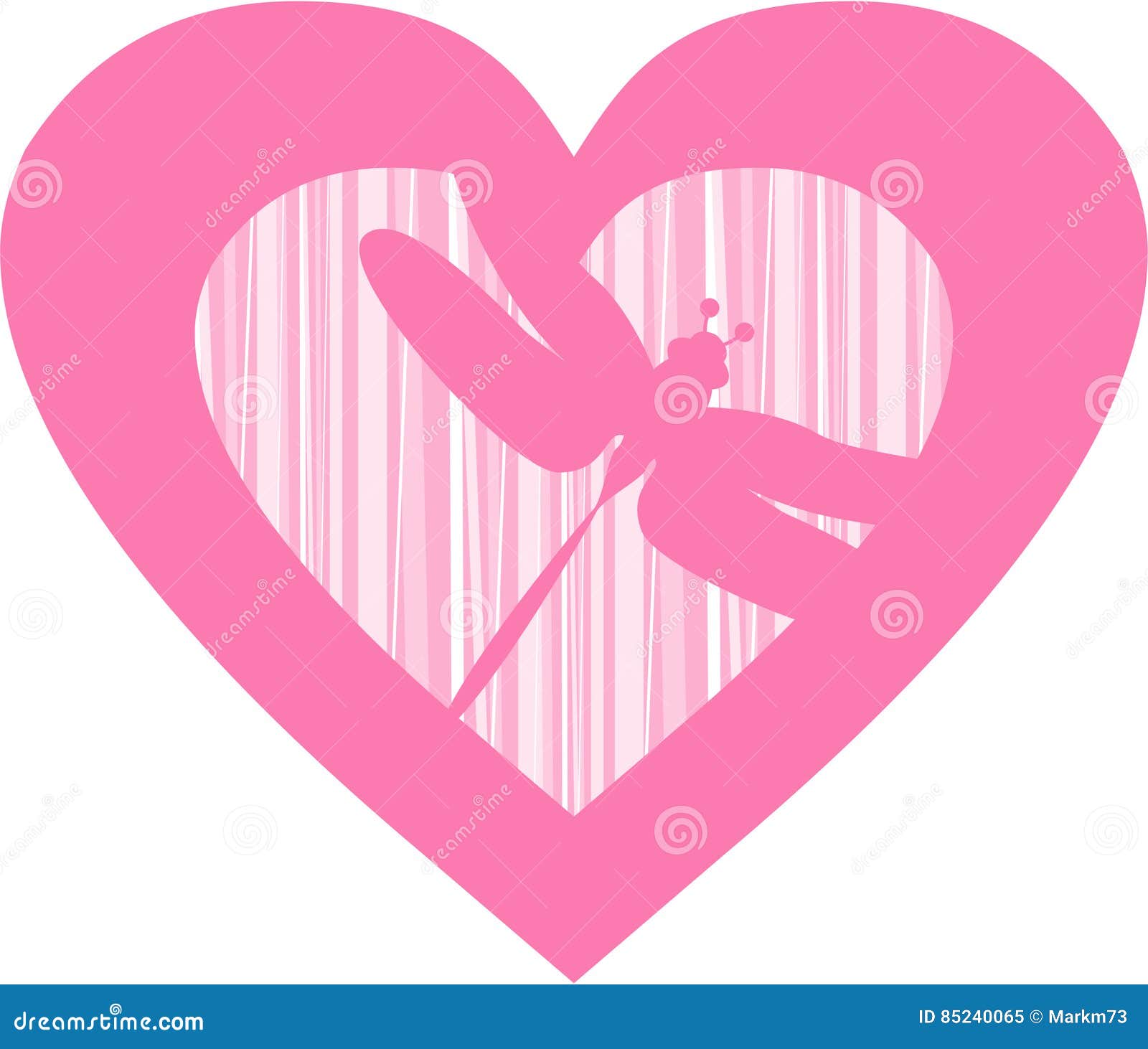 Dragonfly Heart Silhouette stock vector. Illustration of isolated ...