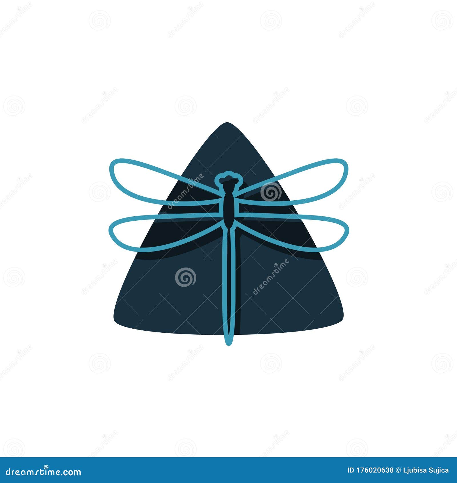Dragonfly Icon Flat Isolated on White Background Stock Illustration ...