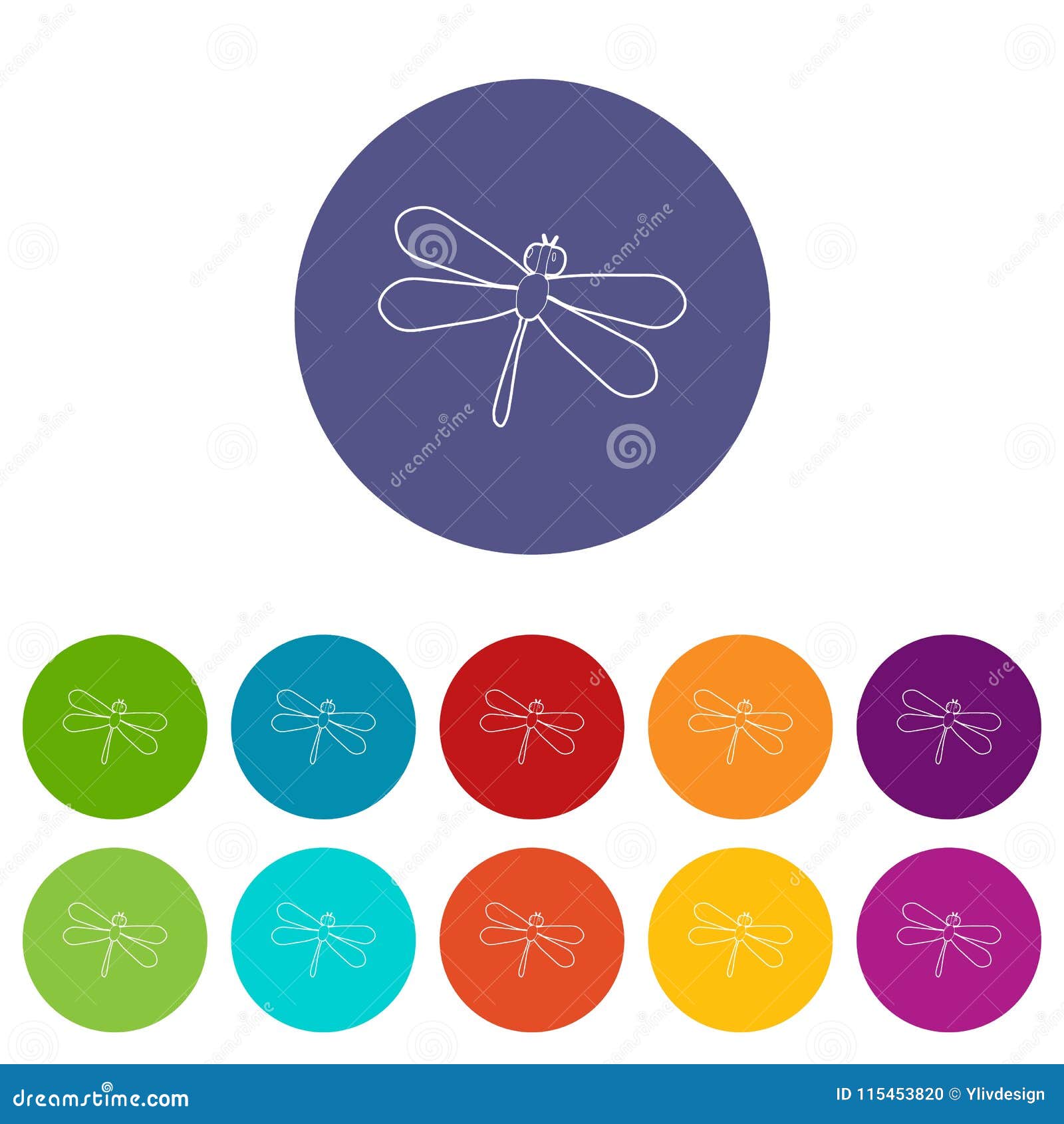 Dragonfly Icon, Isometric 3d Style Stock Vector - Illustration of ...