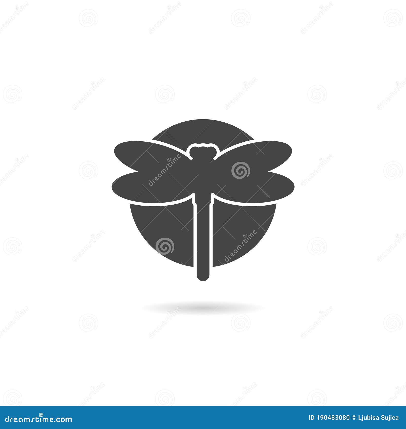 Dragonfly icon with shadow stock vector. Illustration of natural ...