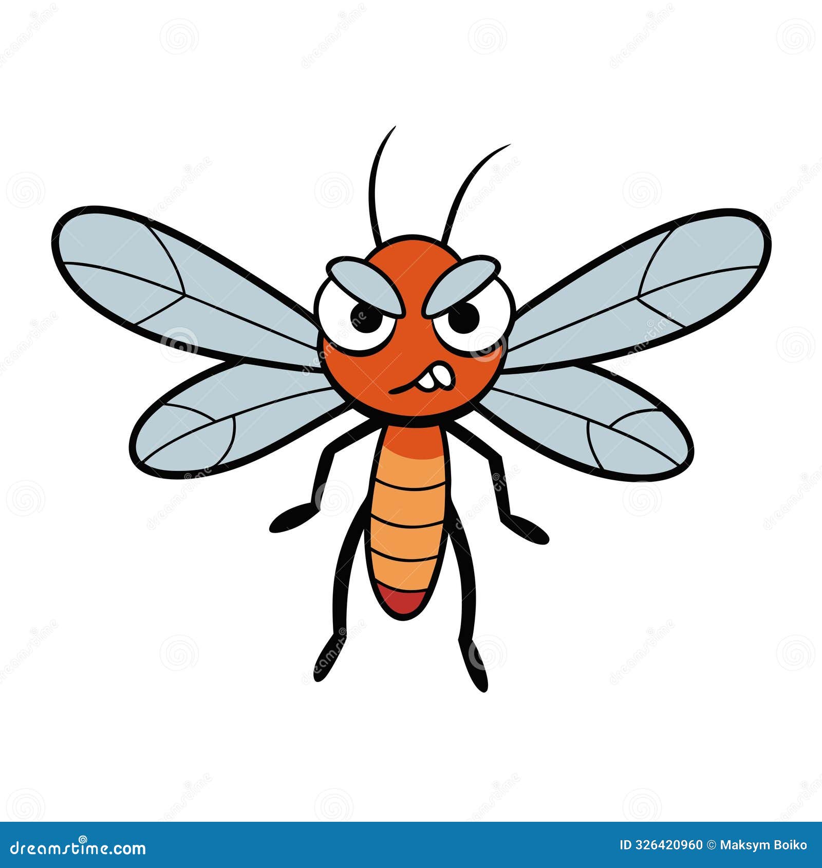 Dragonfly Insect Angry Icon Vector Stock Vector - Illustration of ...