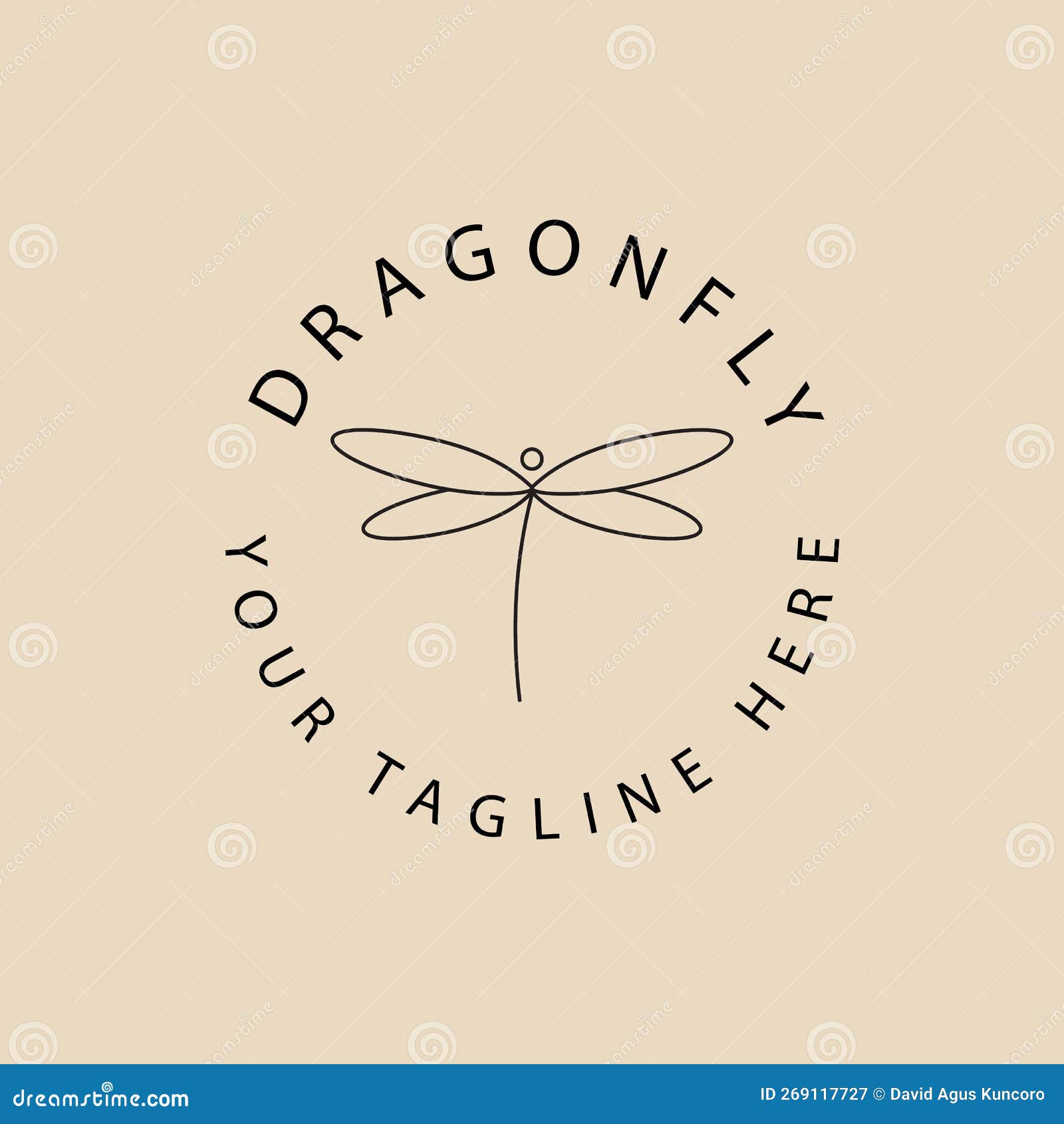 Dragonfly Line Art Logo, Icon and Symbol, Illustration Design Stock ...