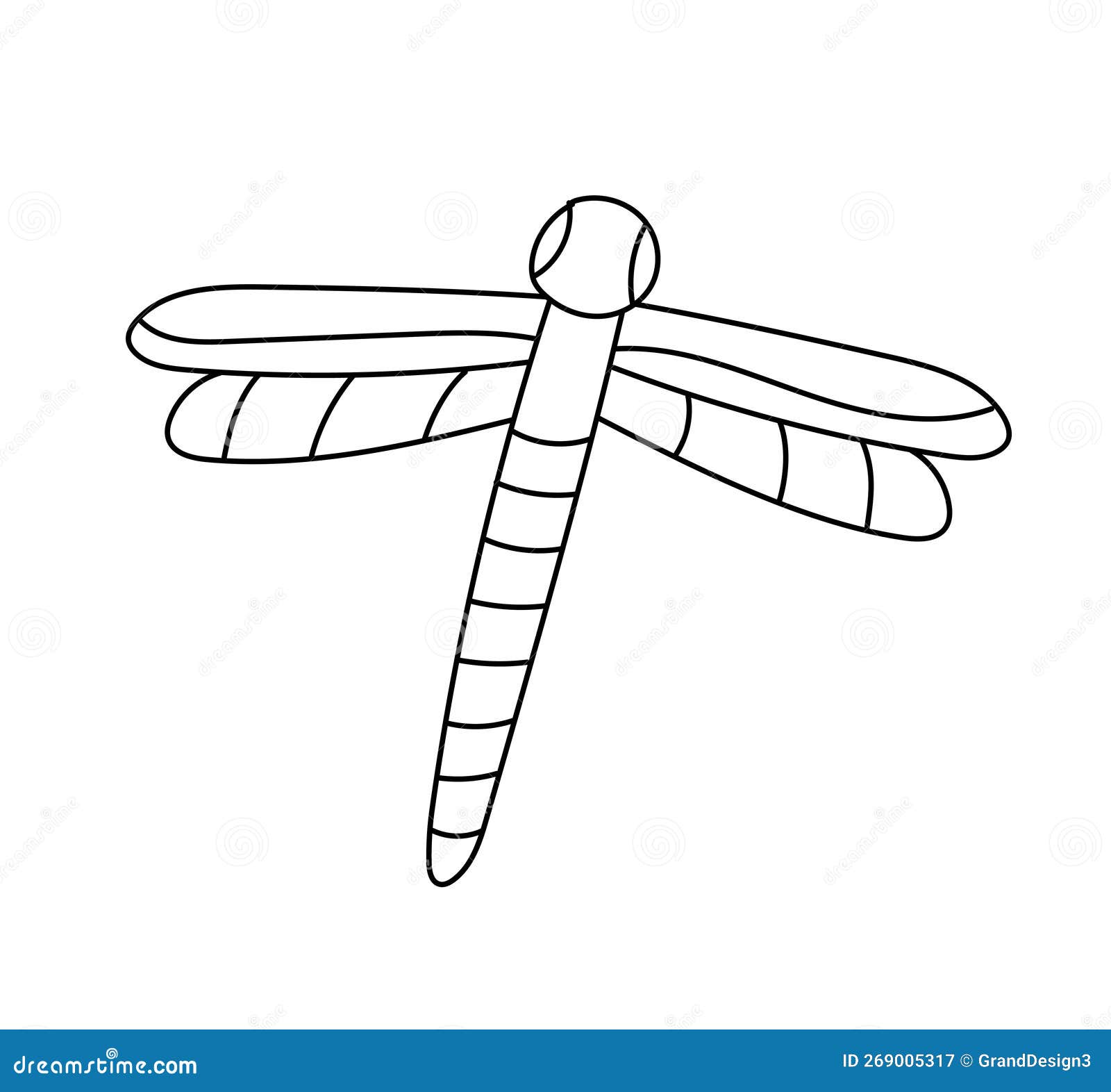 Dragonfly Line Icon in Vector, Insect Illustration. Stock Vector ...