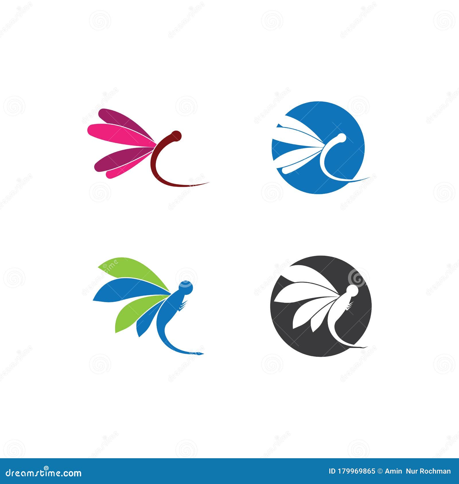 Dragonfly Logo Icon Vector Template Stock Illustration - Illustration ...