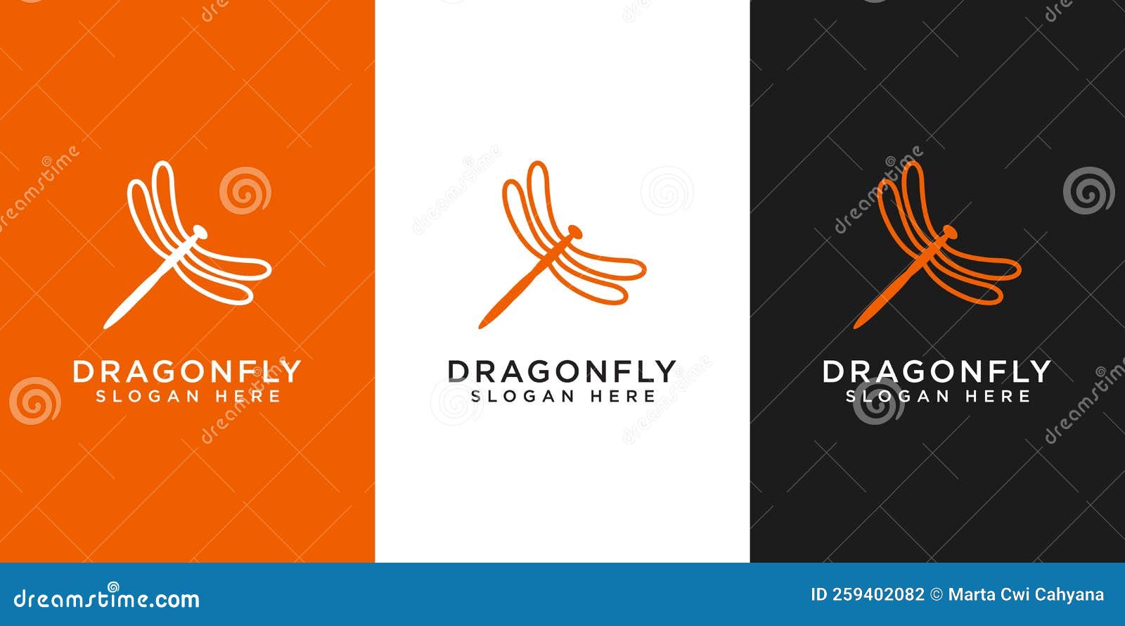 Dragonfly Logo Vector Design Line Style,template Stock Vector ...