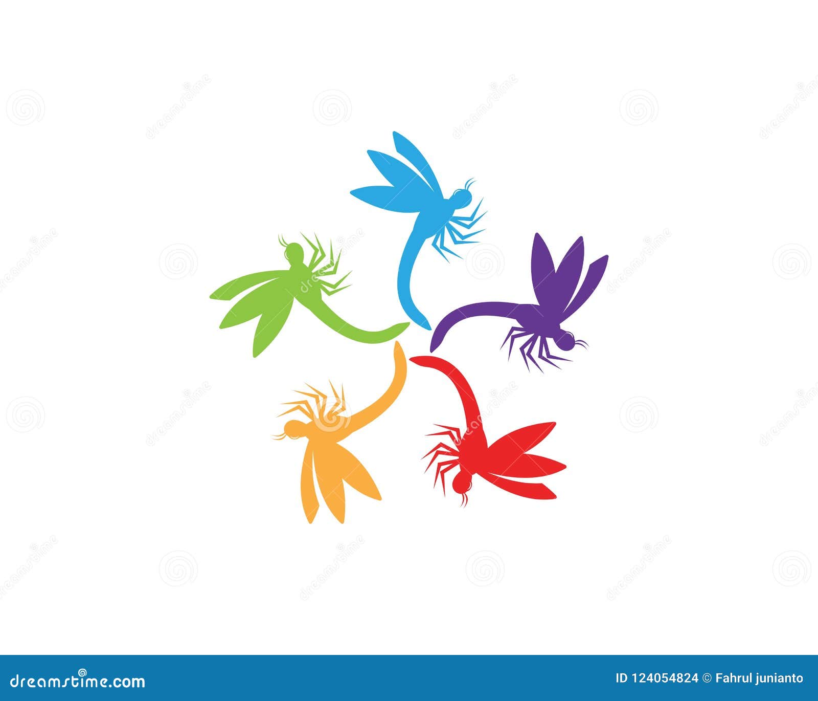 Dragonfly Logo Vector Template Stock Vector - Illustration of dragon ...