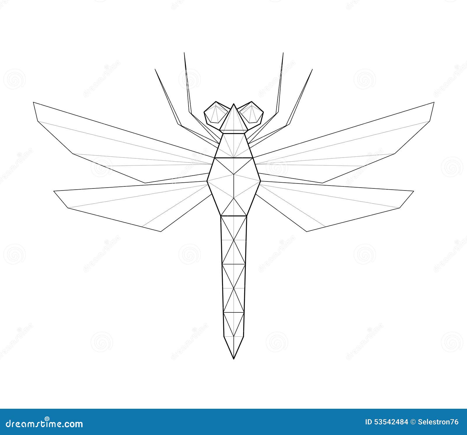 Dragonfly - Low Polygon Illustration Stock Vector - Illustration of ...