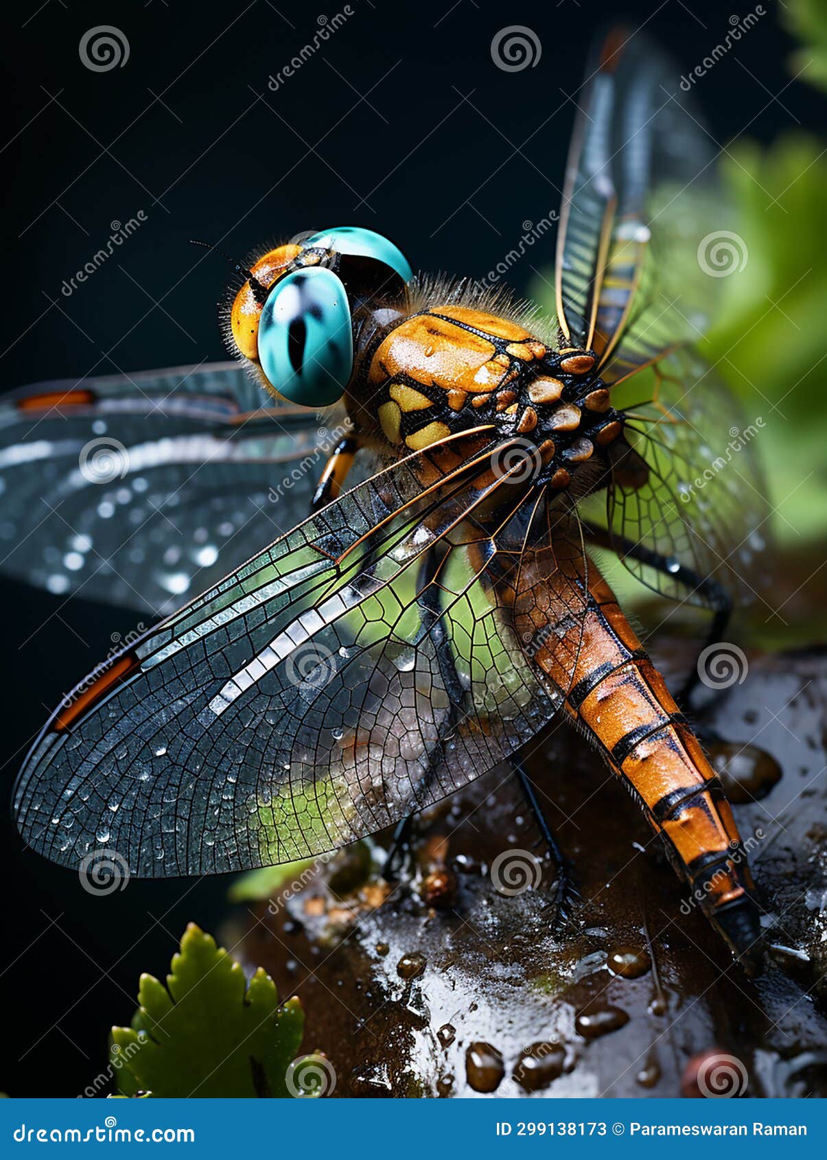 Dragonfly stock illustration. Illustration of flaveolum - 299138173