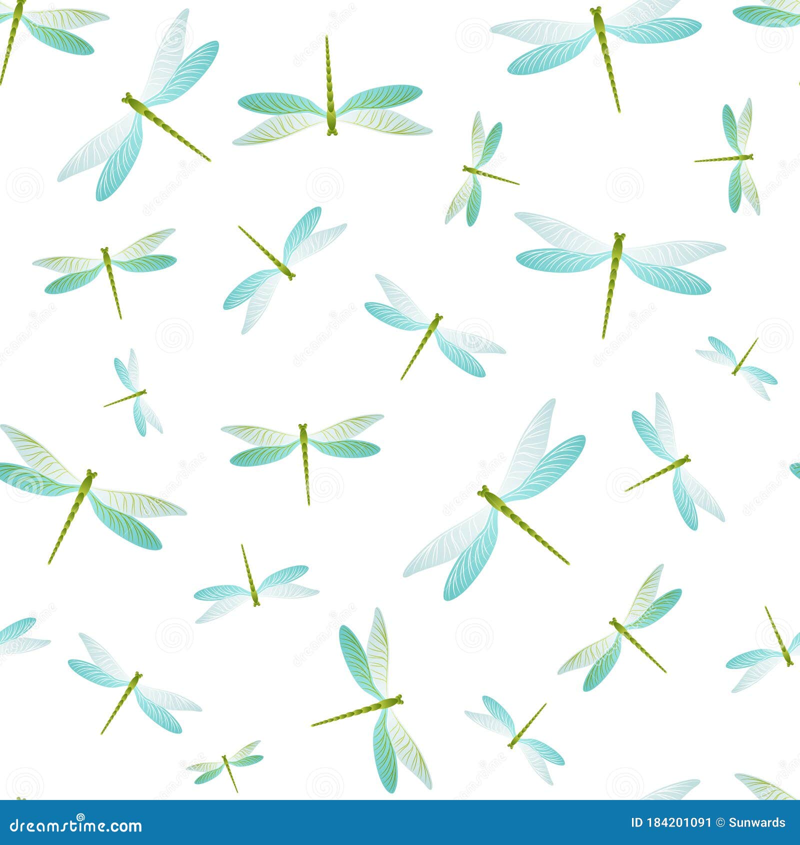 Dragonfly Modern Seamless Pattern. Repeating Clothes Textile Print With ...