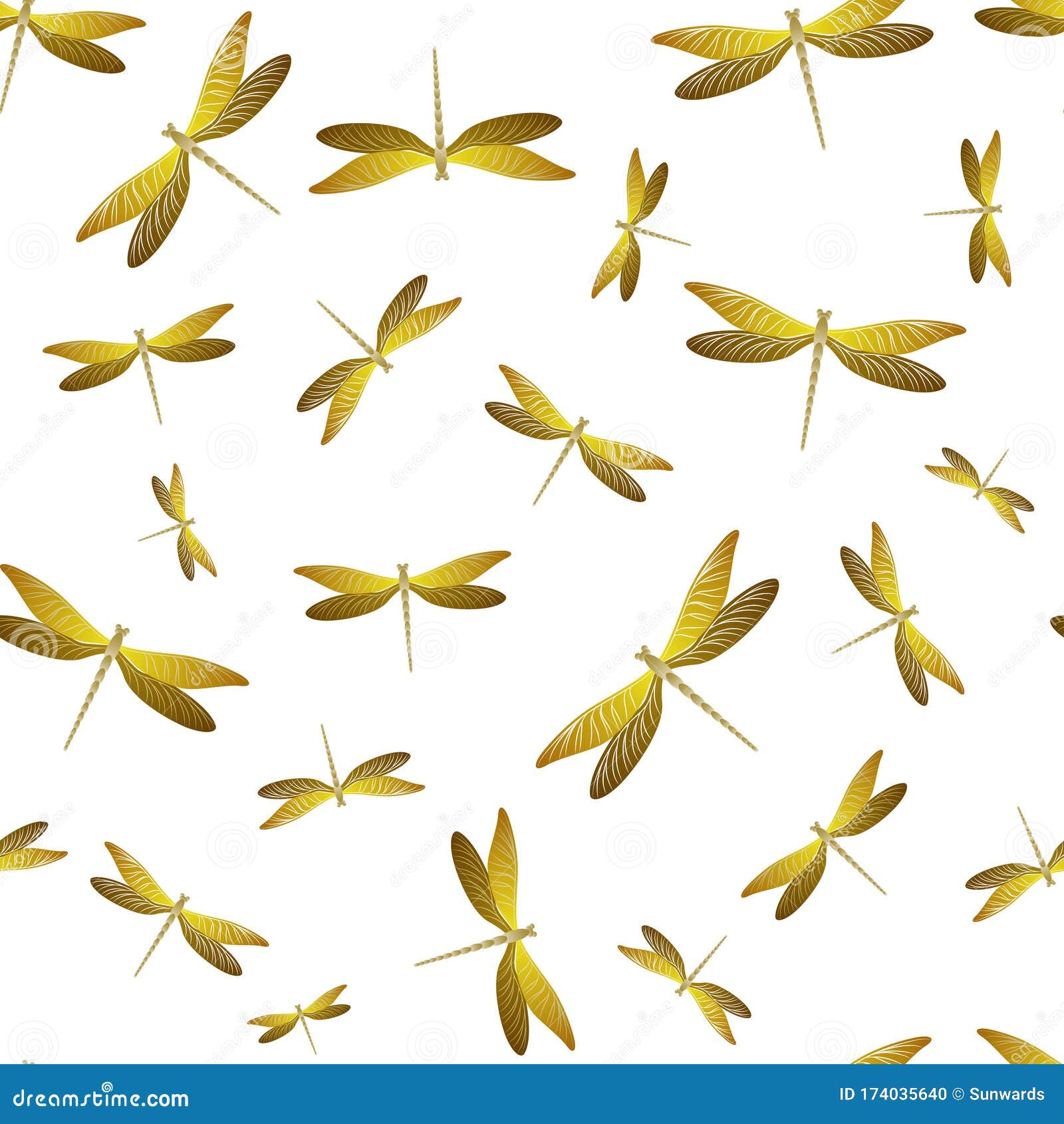 Dragonfly Modern Seamless Pattern. Repeating Dress Textile Print With ...