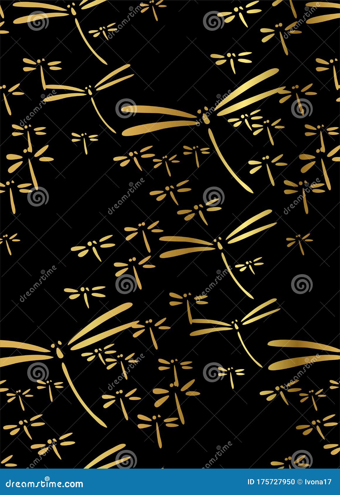 Dragonfly Oriental Japanese Chinese Vector Design Seamless Pattern ...