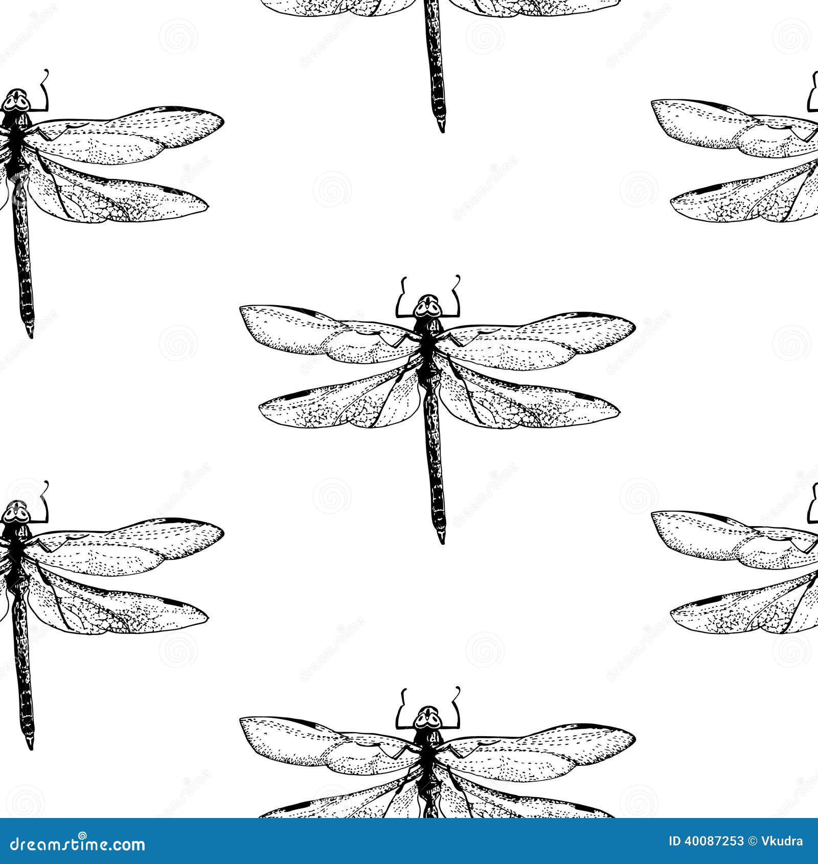 Dragonfly pattern stock vector. Illustration of texture - 40087253