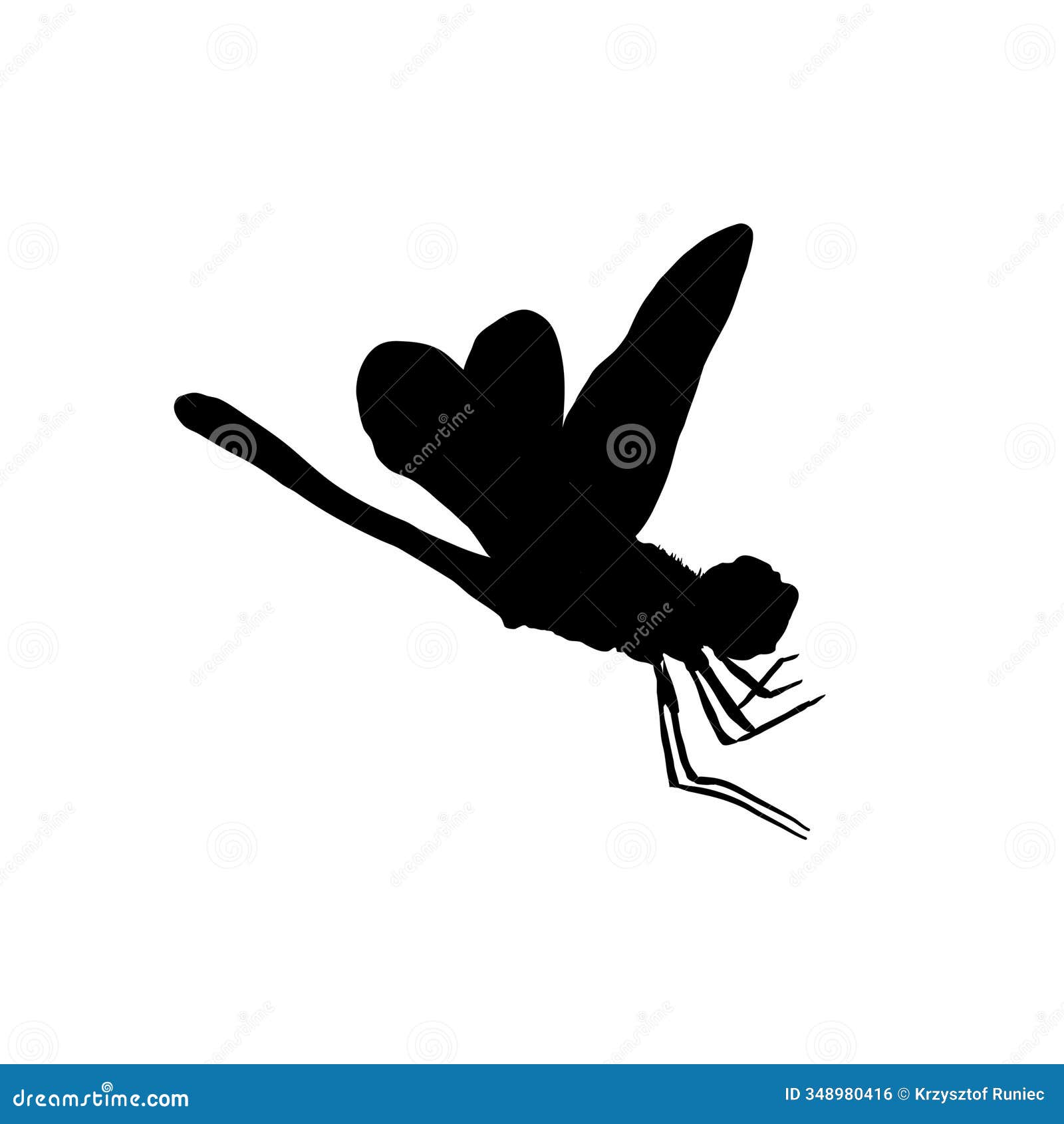 Dragonfly Silhouette Isolated Stock Vector - Illustration of black ...
