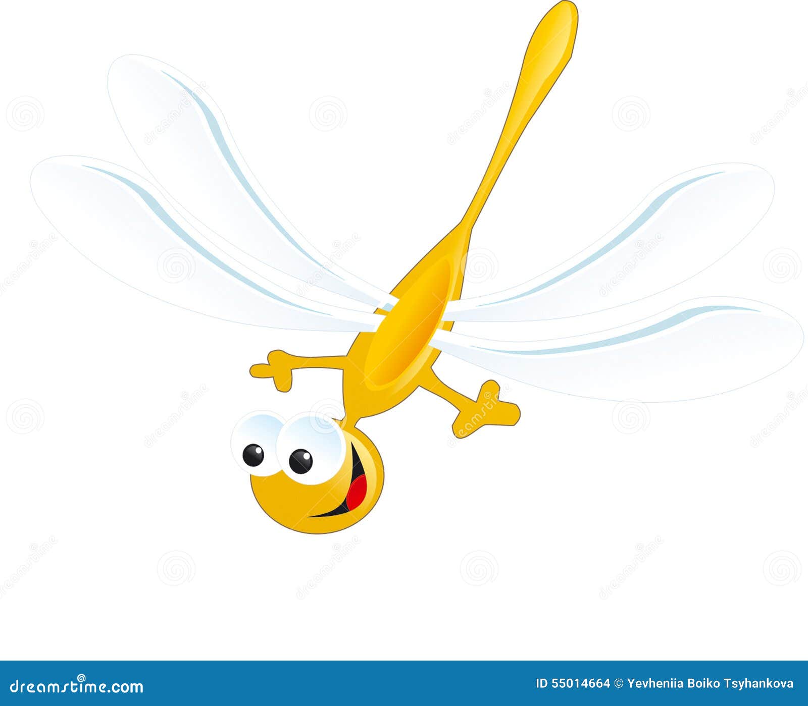 Dragonfly Smile Happy Bag Yellow Blue Fly Stock Illustration ...