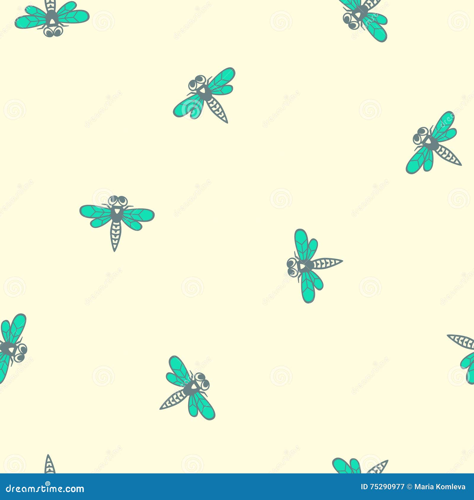 Dragonfly. Vector Seamless Pattern Stock Vector - Illustration of bugs, dragonfly: 75290977