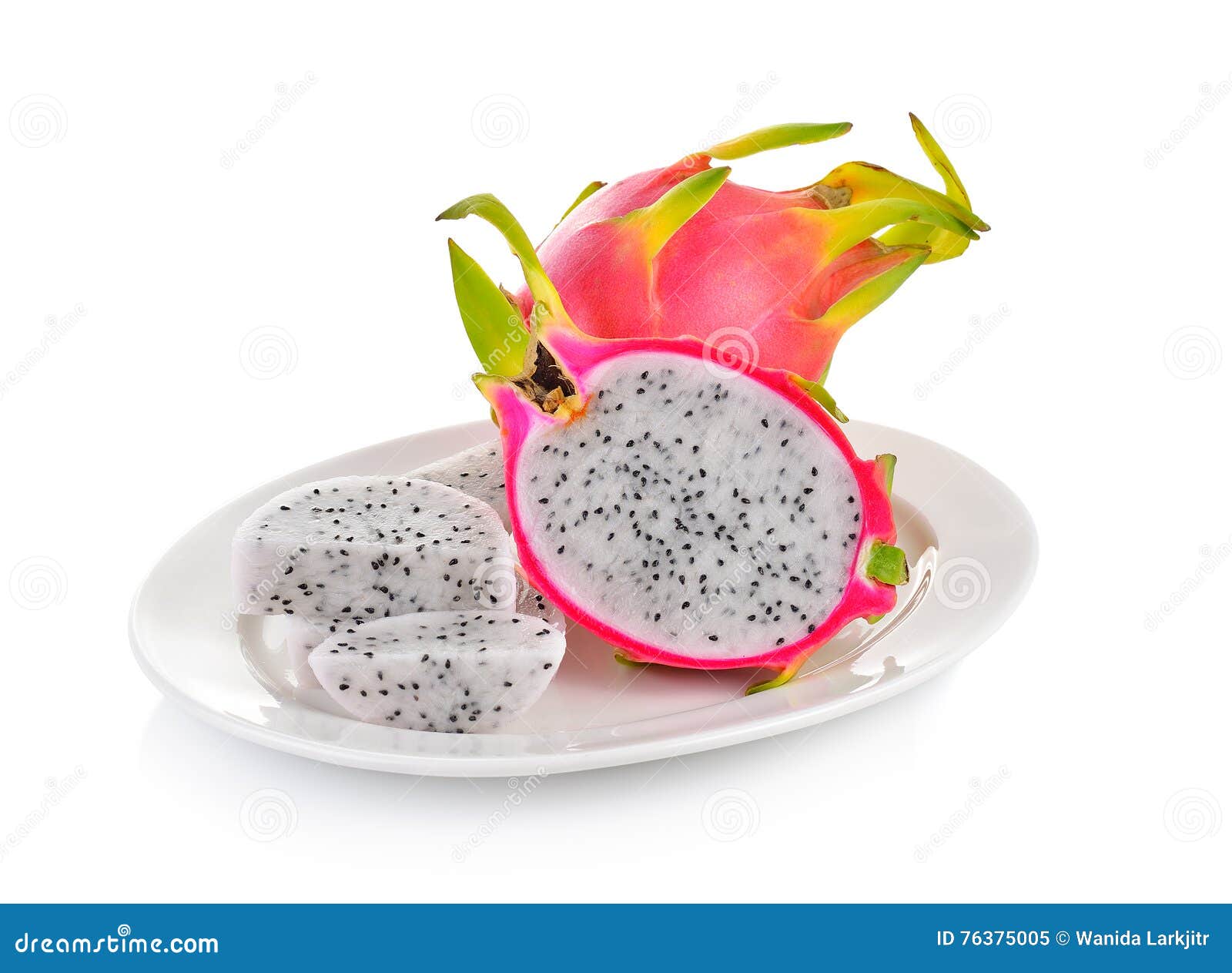Dragonfruit on White Background Stock Image - Image of juicy, nutrition ...