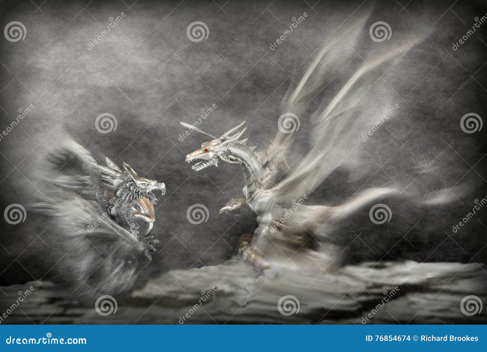 Dragons Attack stock photo. Image of confrontational - 76854674