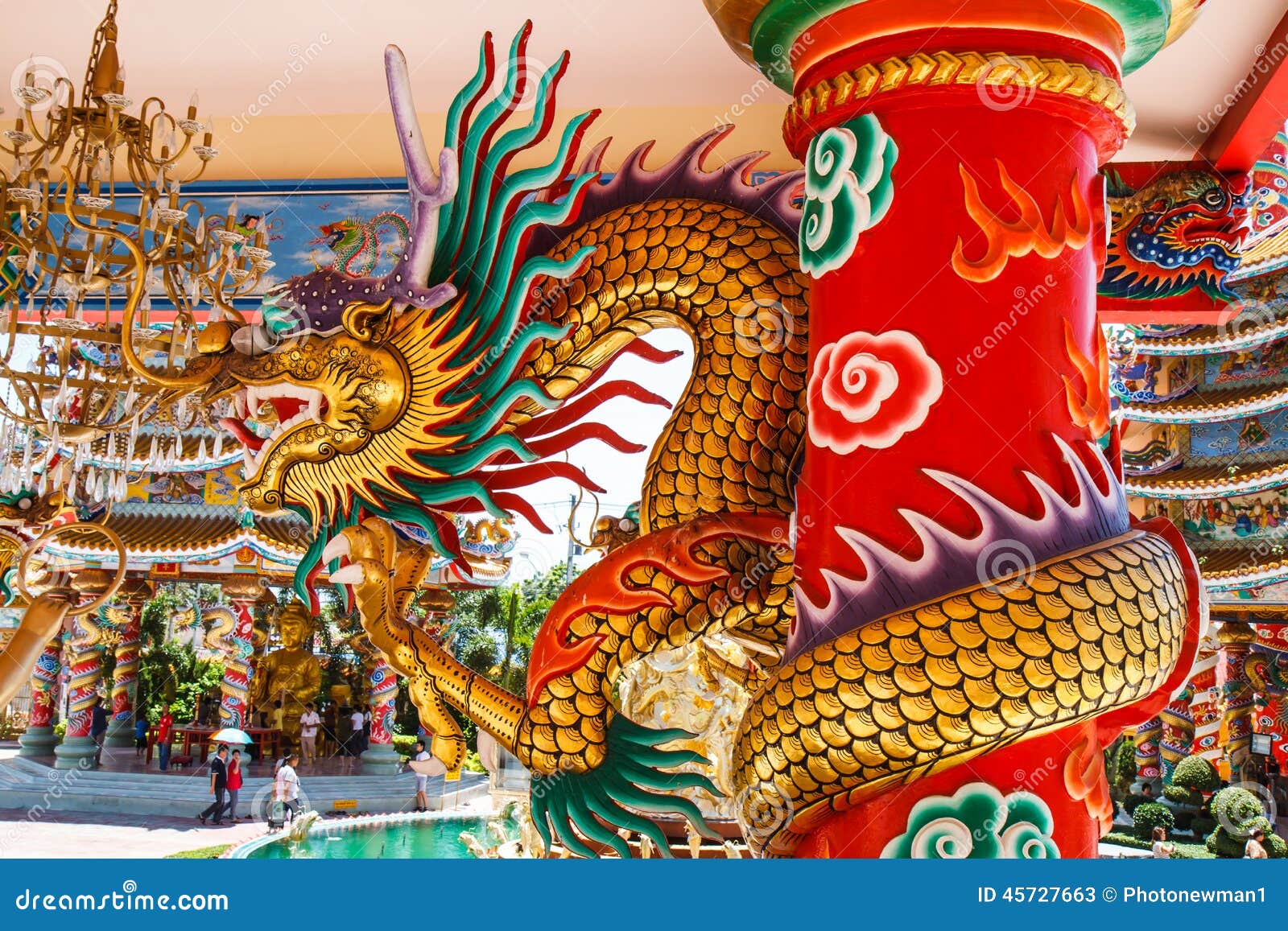 Dragons in chinese temple stock image. Image of dragon - 45727663