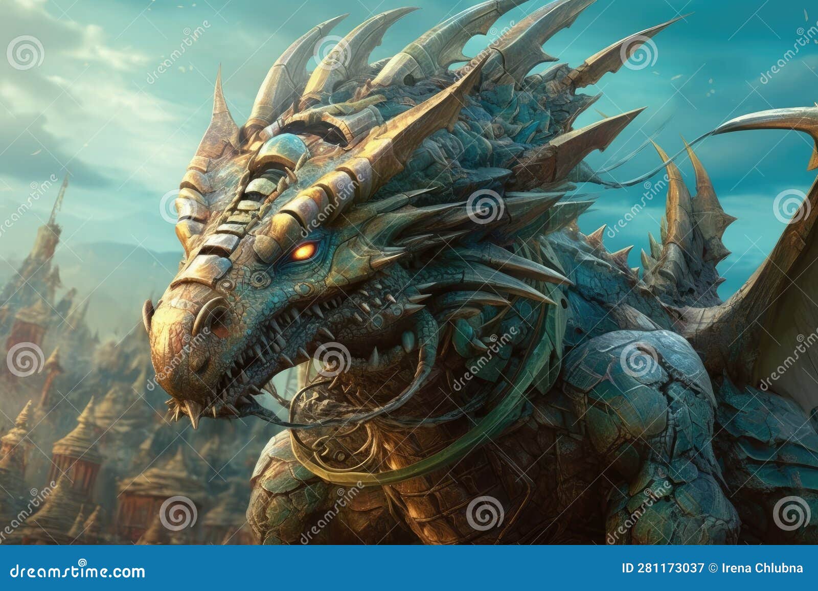 Dragons and Fantasy Artificial Intelligence Image. Generative AI Stock ...