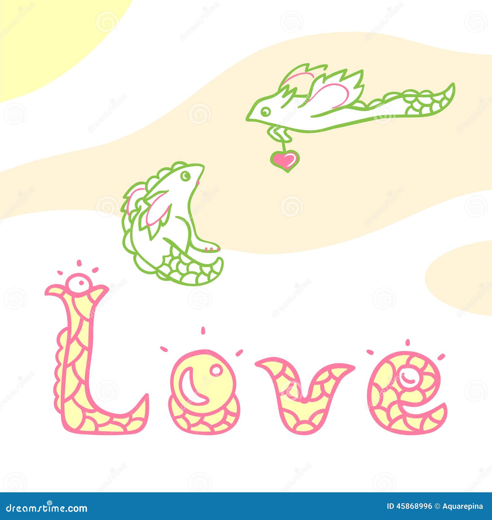 Dragons in love stock vector. Illustration of dragon - 45868996