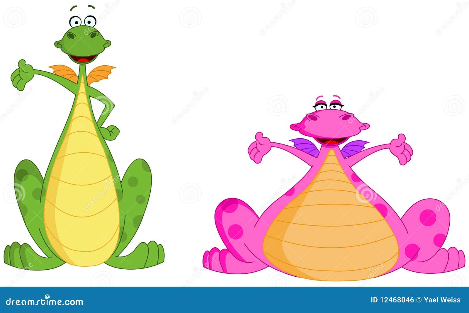 Dragons mignons illustration de vecteur. Illustration du dragons - 12468046