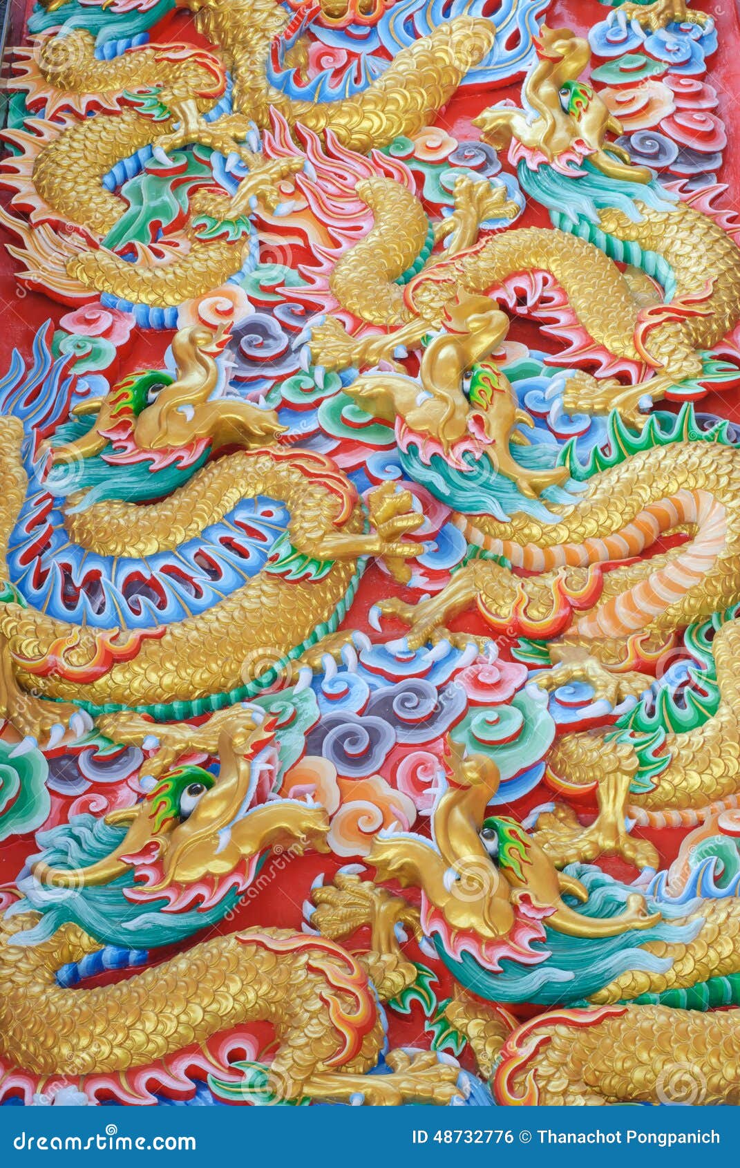 Dragons Pattern stock photo. Image of culture, fengshui - 48732776
