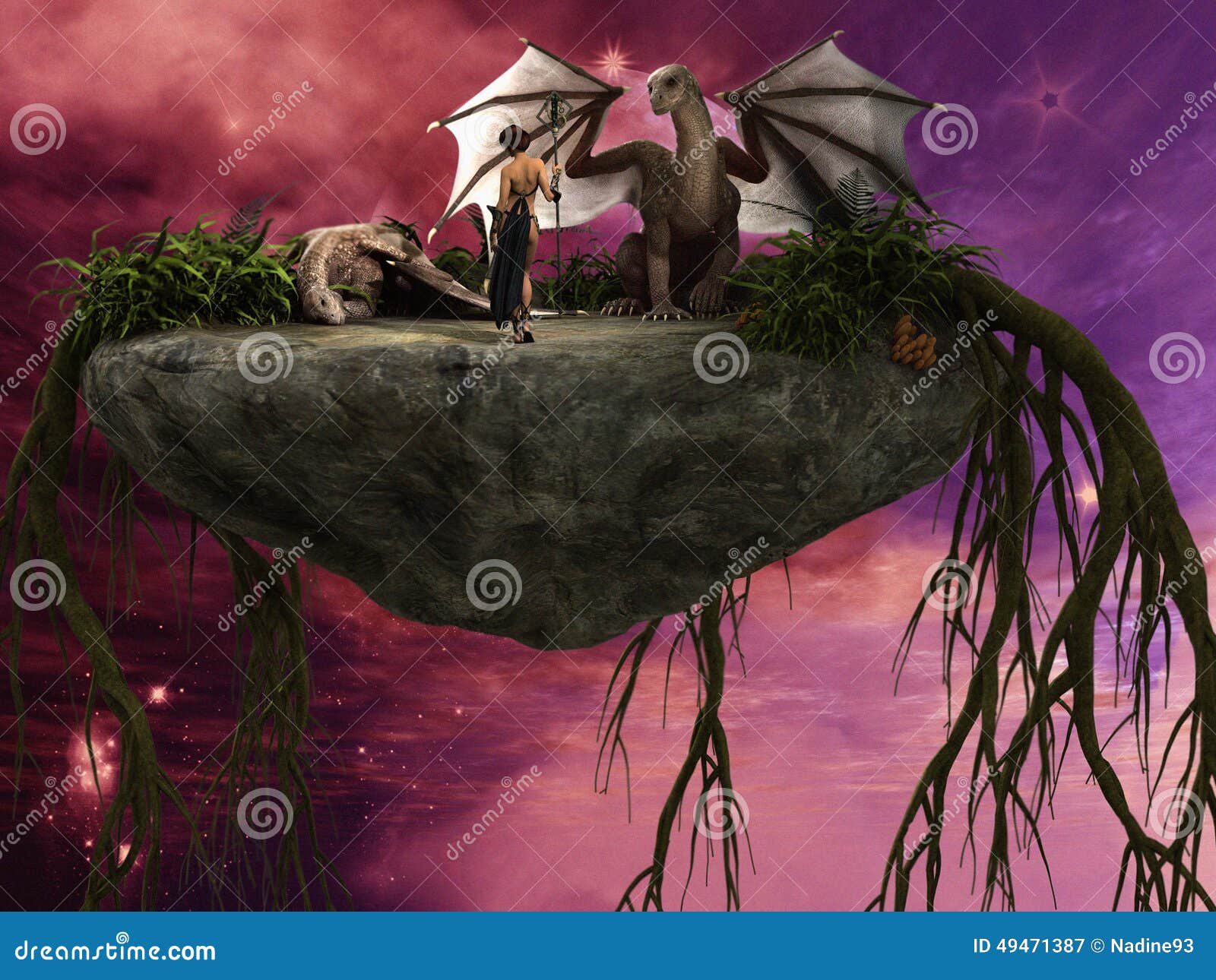 Dragons rock stock illustration. Illustration of lights - 49471387