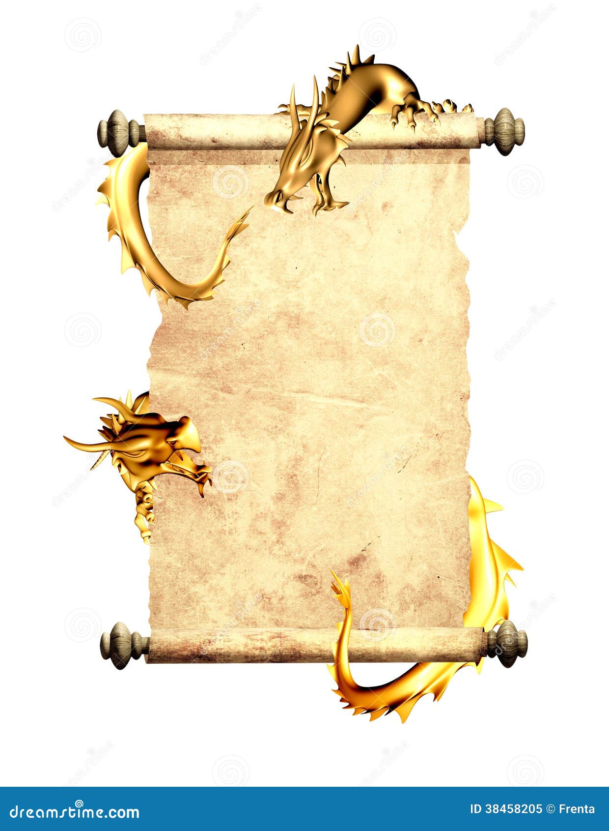 Dragons and Scroll of Old Parchment Stock Illustration - Illustration ...