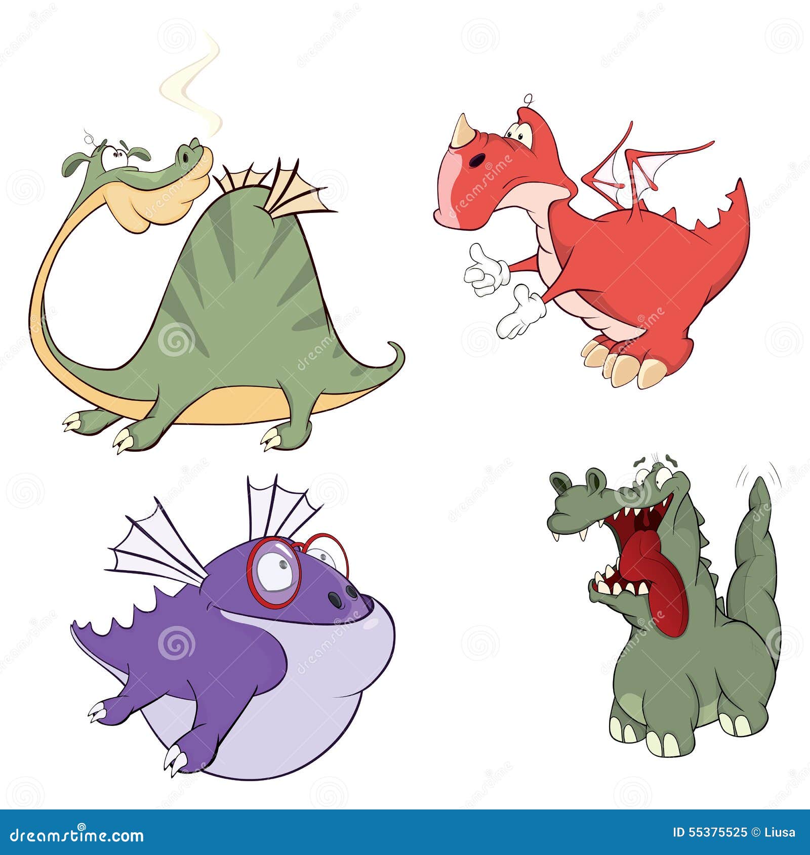 Dragons Set Cartoon | CartoonDealer.com #55375525