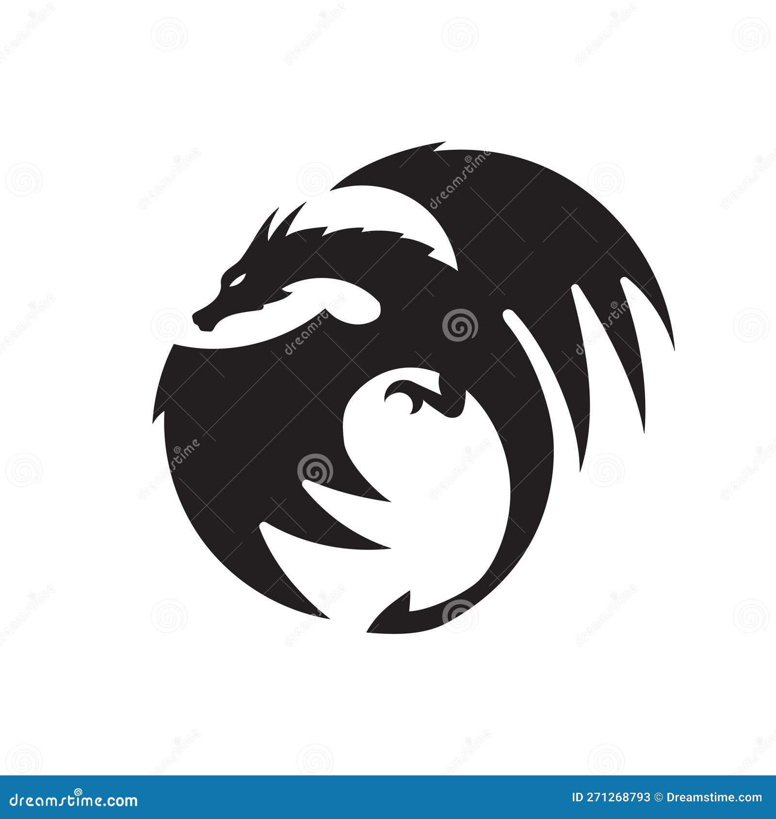 Simple Dragon Head Silhouette