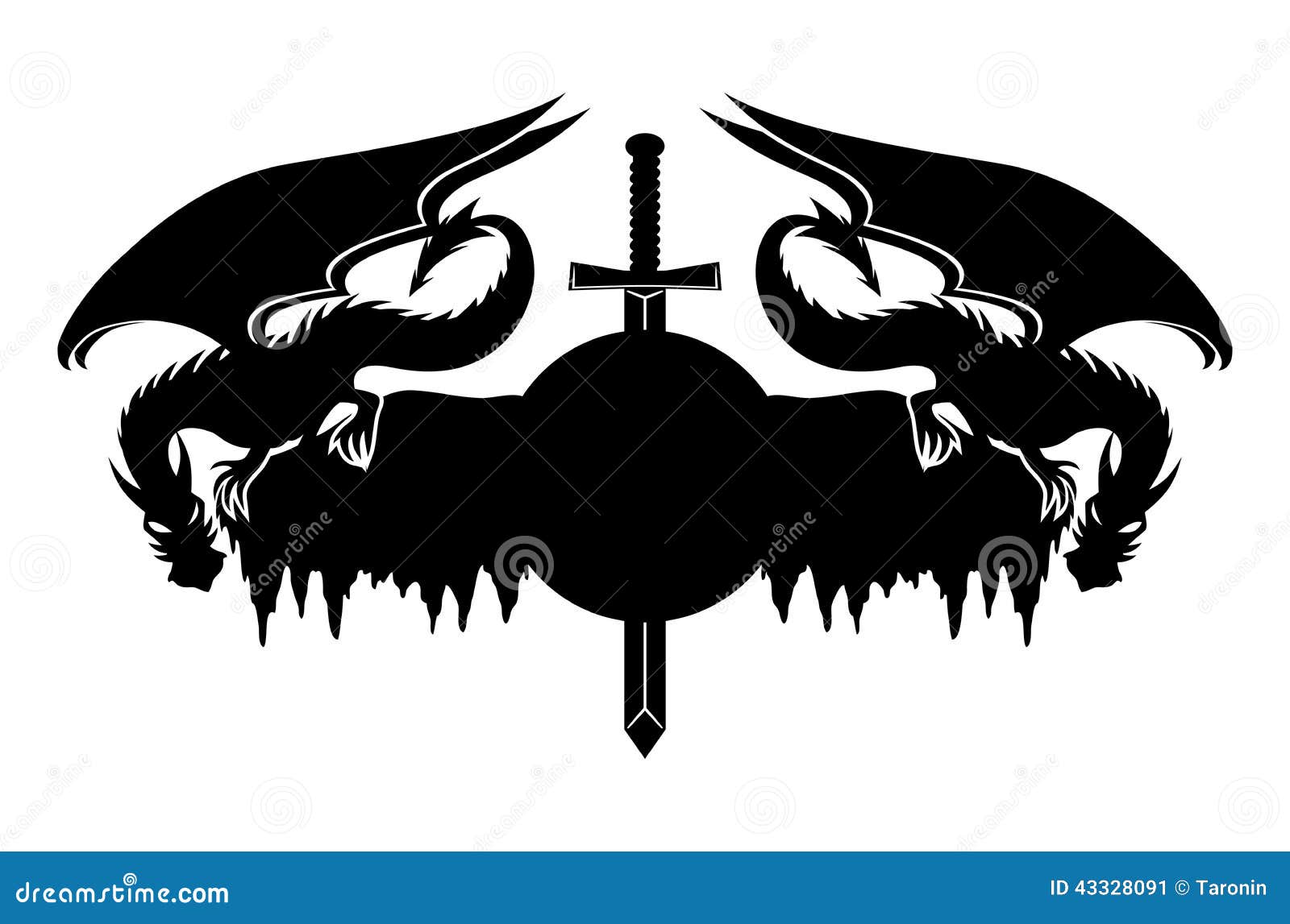 Dragons And Sword Vector Illustration | CartoonDealer.com #15005084