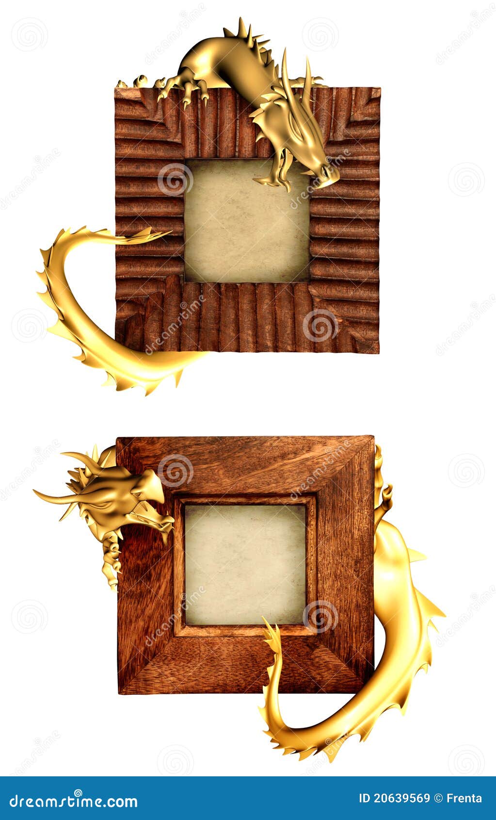 Dragons and wooden frames stock illustration. Illustration of asia ...