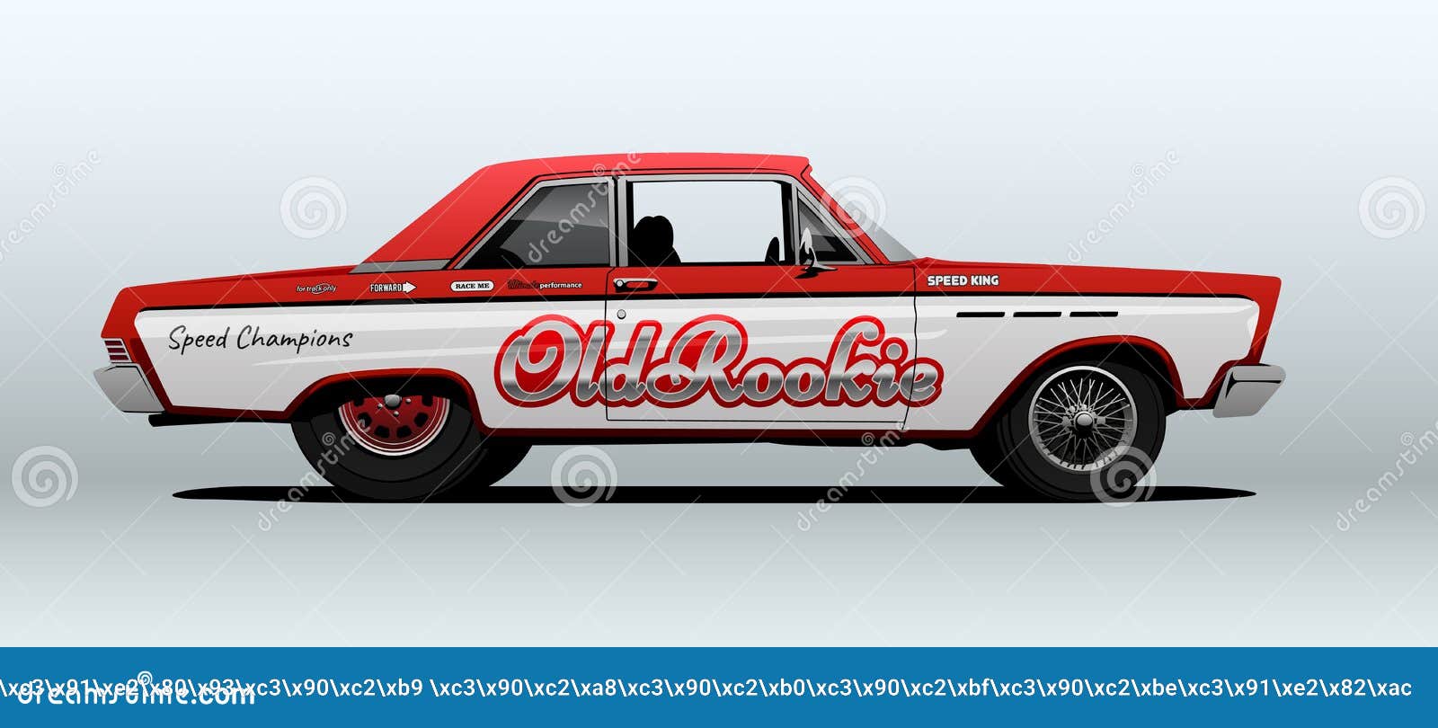 Dragster car in vector. stock vector. Illustration of engine - 206258302