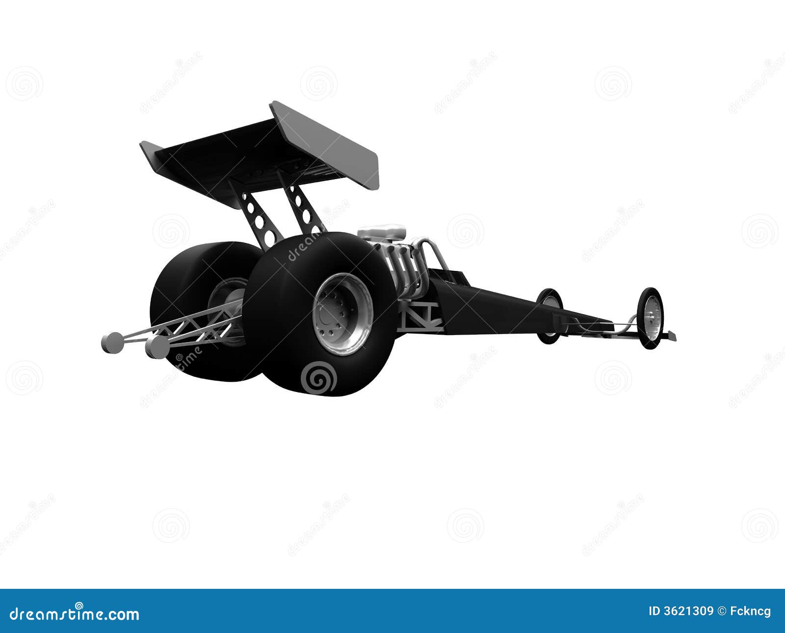 Dragster Isolated Back View 01 Stock Illustration - Illustration of ...