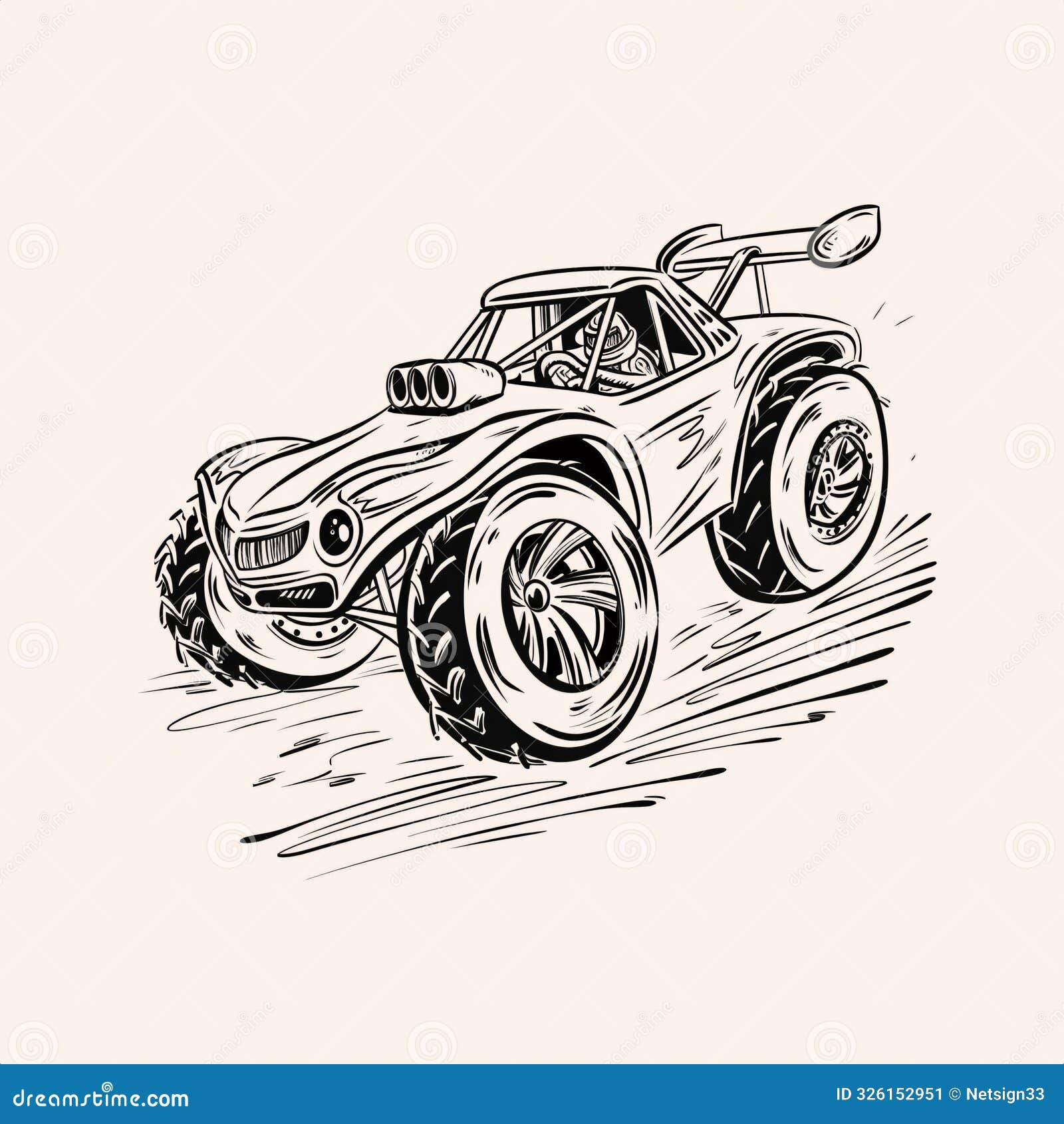 Dragster Racing Car - a Black and White Drawing of a Car Stock ...