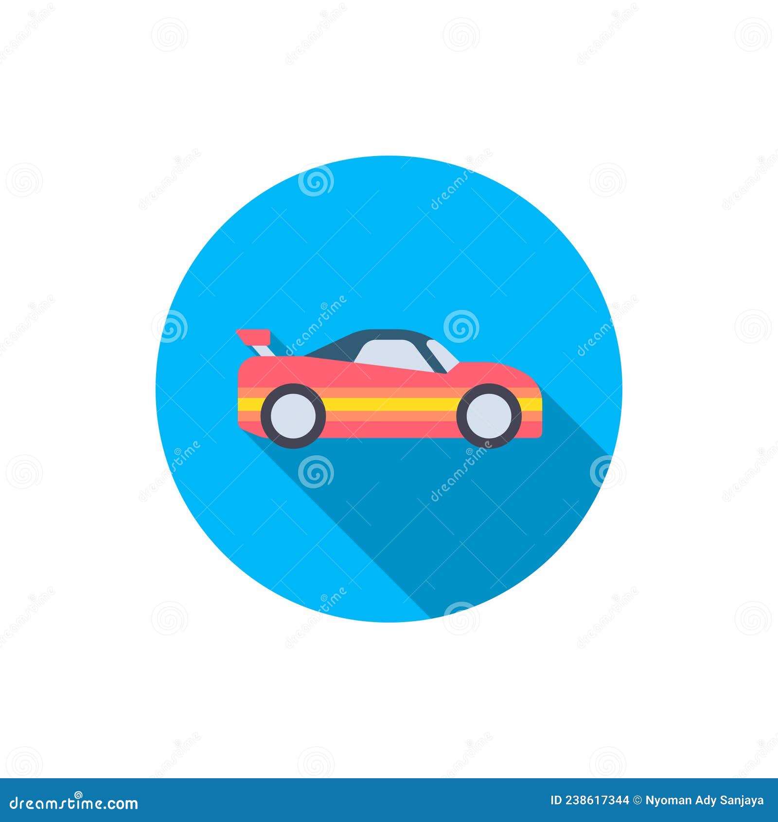 Dragster Vector Icon Drag Racing, Flat Design, Long Shadow Stock Vector ...