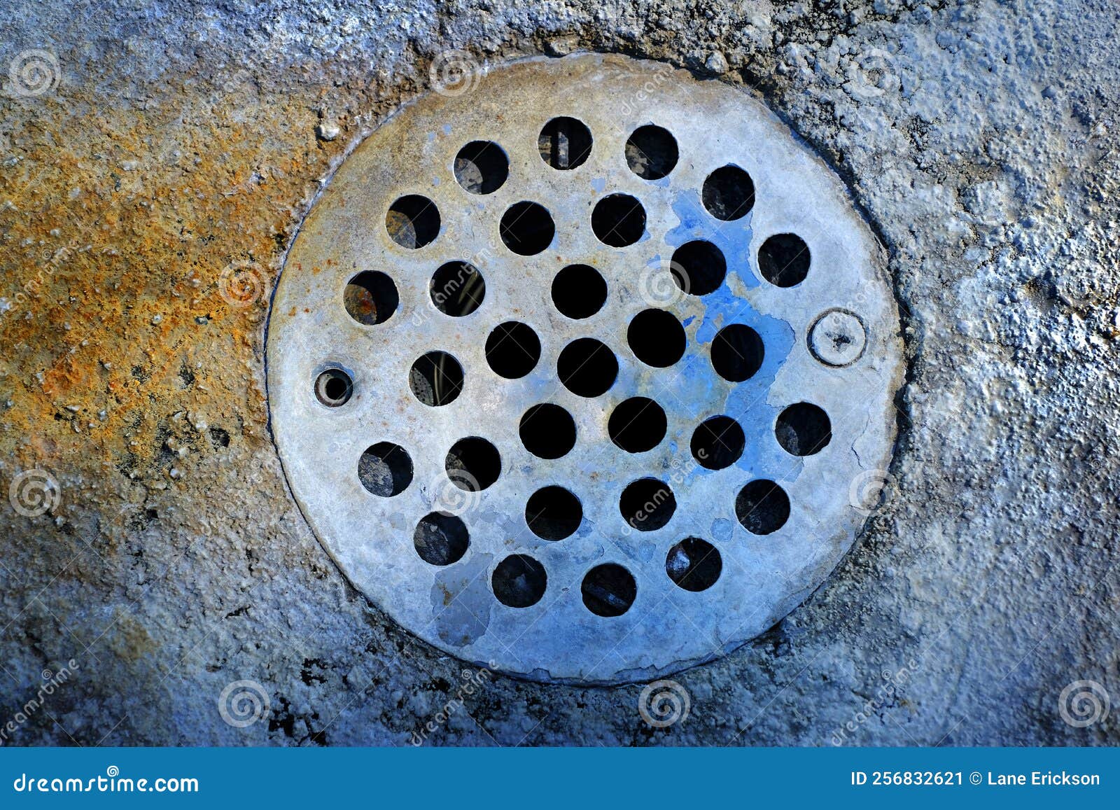 Drain in Circle Texture with Stains Stock Image - Image of object ...