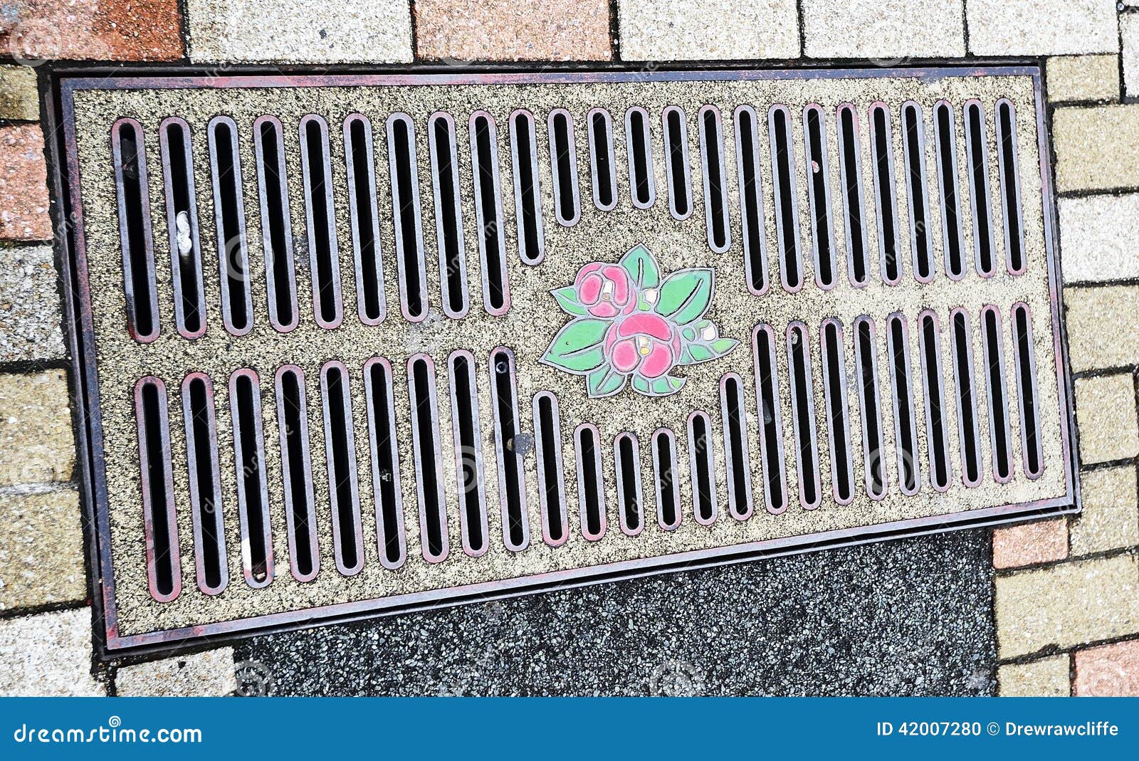 Drain Cover stock photo. Image of slots, drainage, drain - 42007280