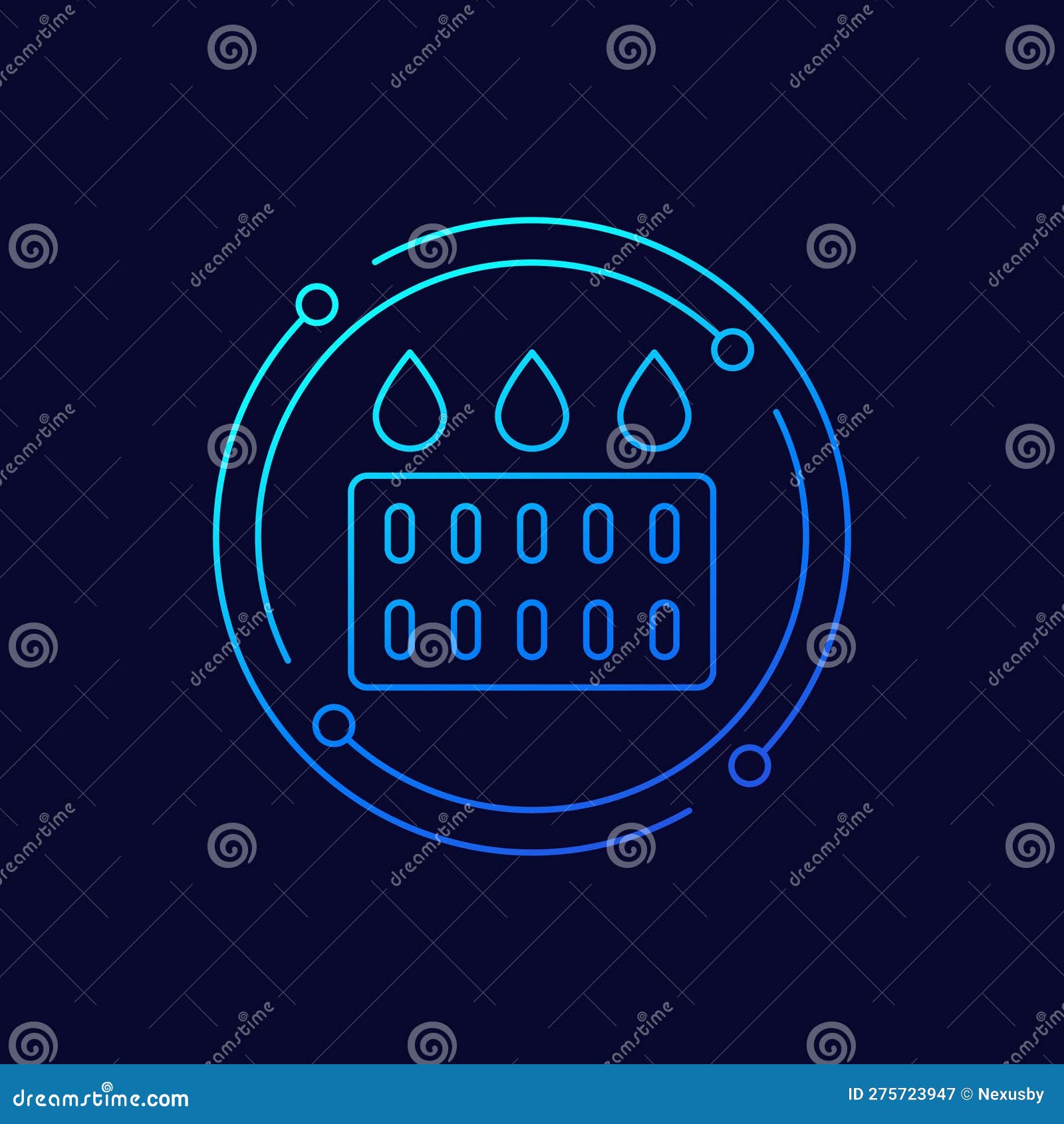 Drain or Drainage Icon, Linear Design Stock Vector - Illustration of ...